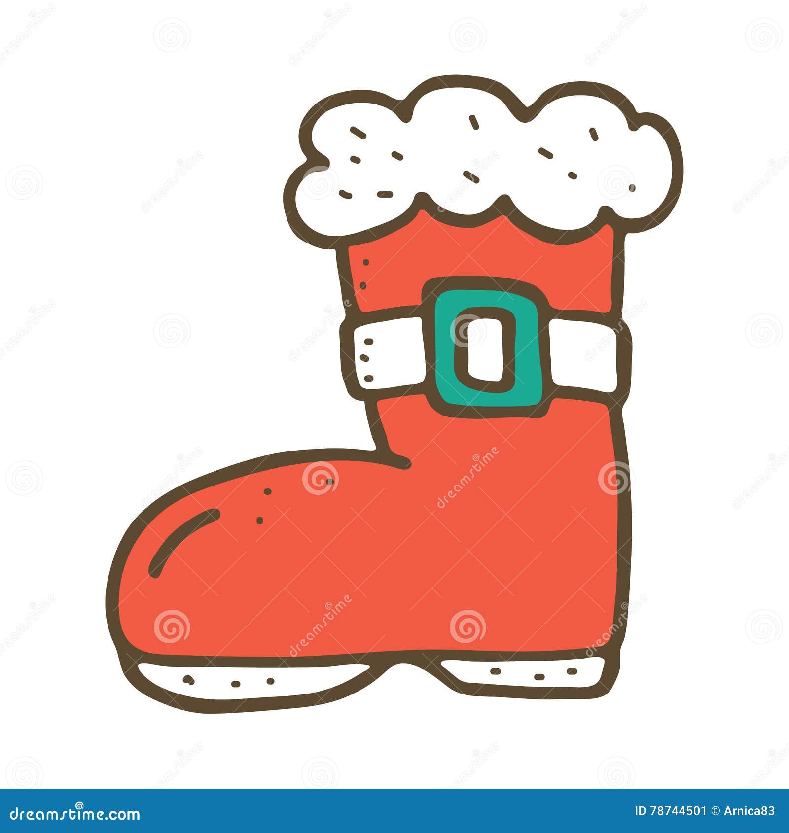 Santa Boot on White Bacground Stock Vector - Illustration of greeting ...