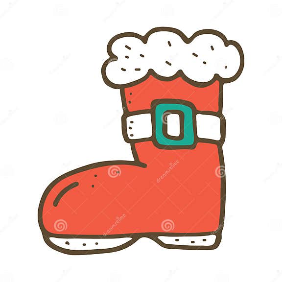 Santa Boot on White Bacground Stock Vector - Illustration of greeting ...