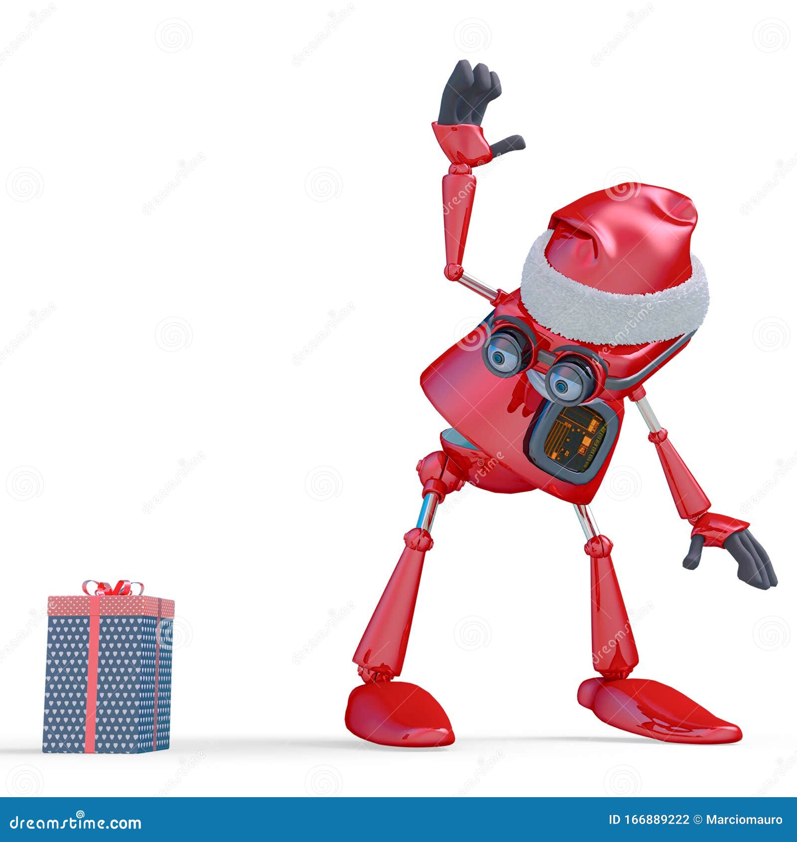 Santa Bot Asking Where is the Gift in White Background Stock ...