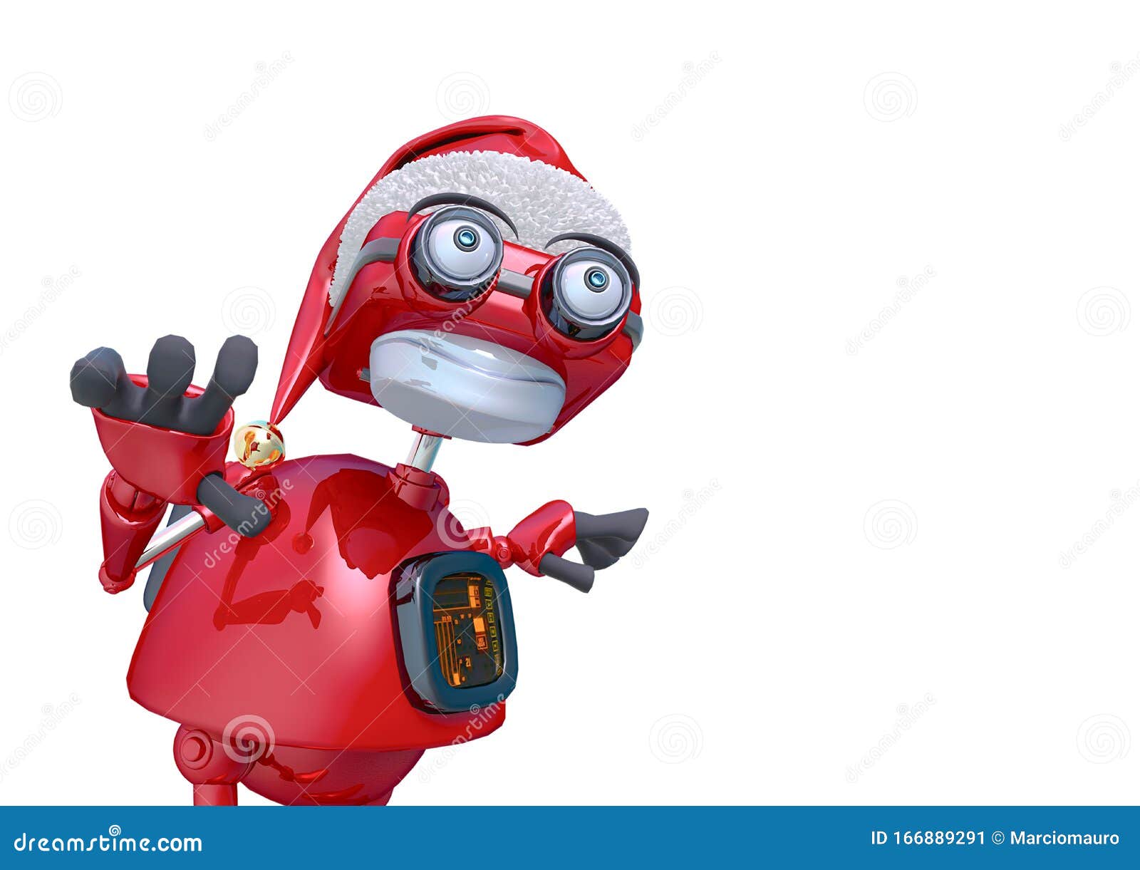 Santa Bot is Coming Slowly in White Background Stock Illustration ...