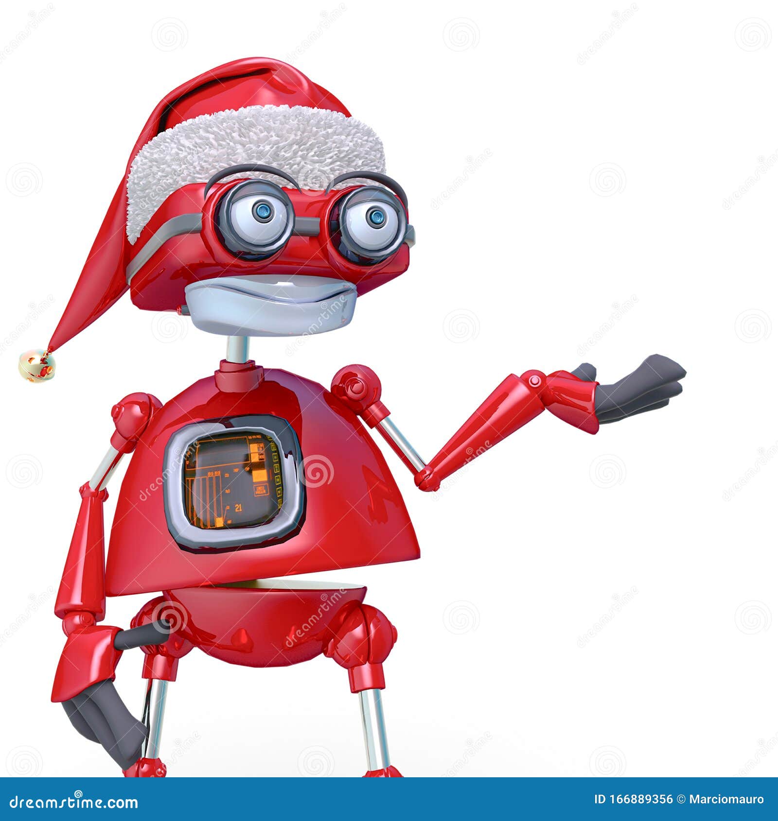 Santa Bot Showing Up in White Background Stock Illustration ...