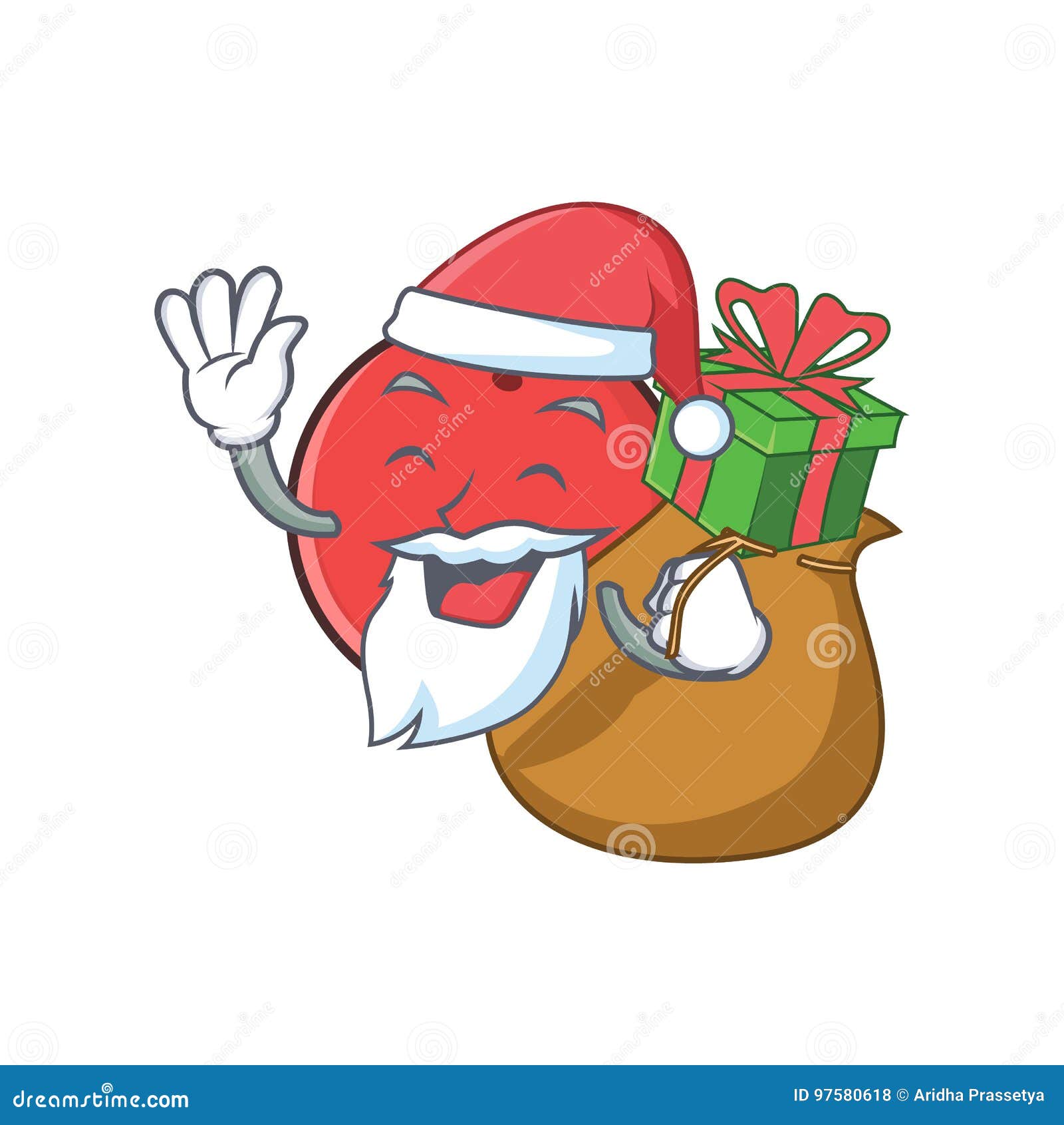 Santa Bowling Ball Character Cartoon with Gift Stock Vector ...