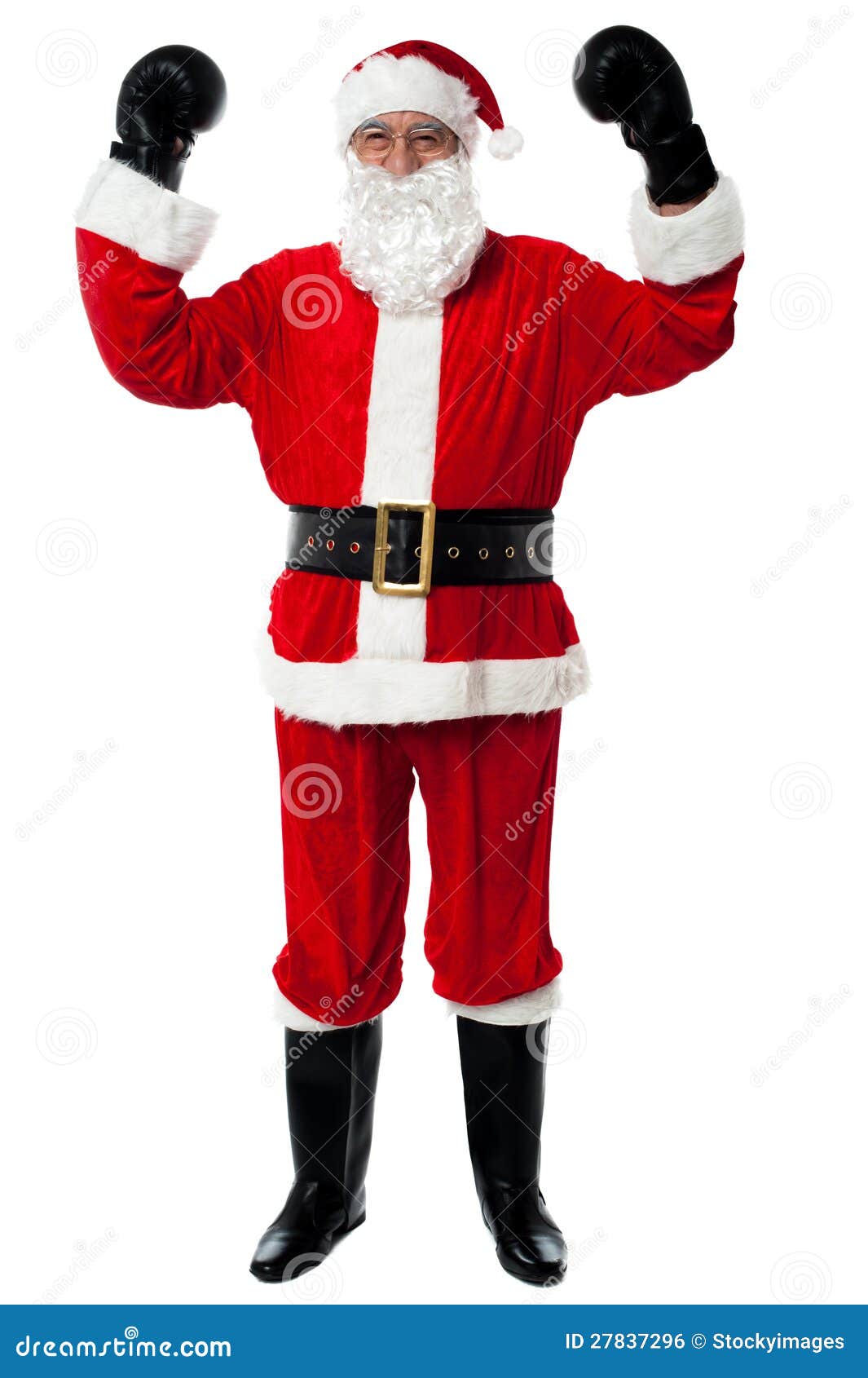 Santa - the Boxer, Celebrating His Victory. Stock Photo - Image of ...