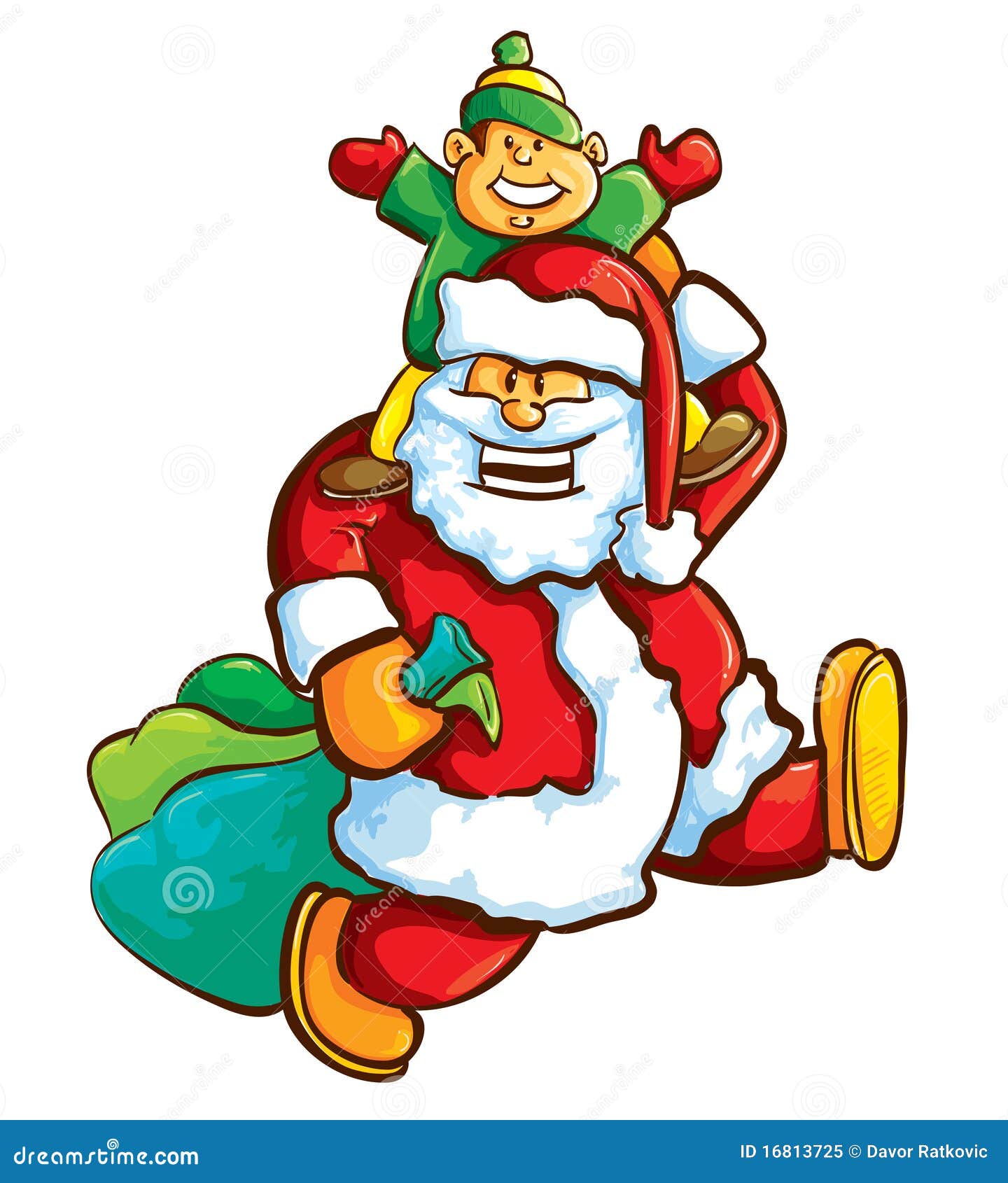 Santa with boy stock vector. Illustration of pearson - 16813725