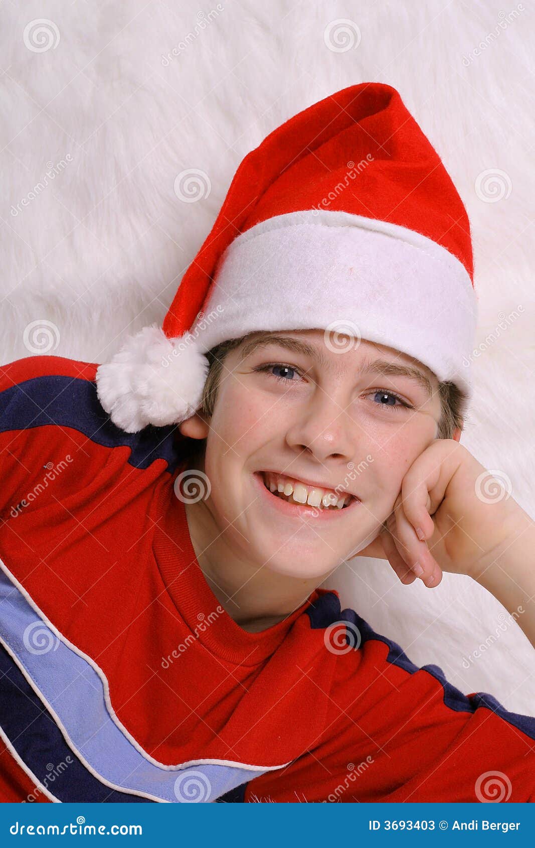 Santa Boy Headshot Vertical Picture. Image: 3693403