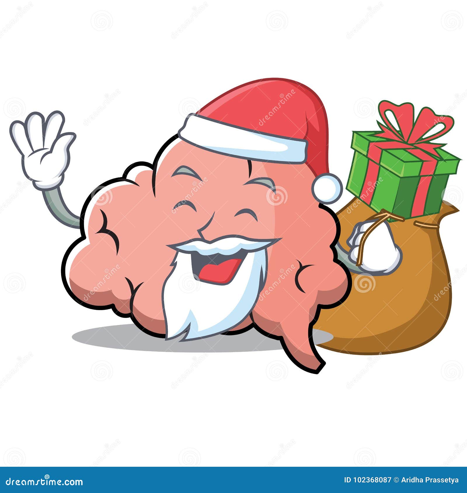 Santa Brain Character Cartoon Mascot Stock Vector - Illustration of ...