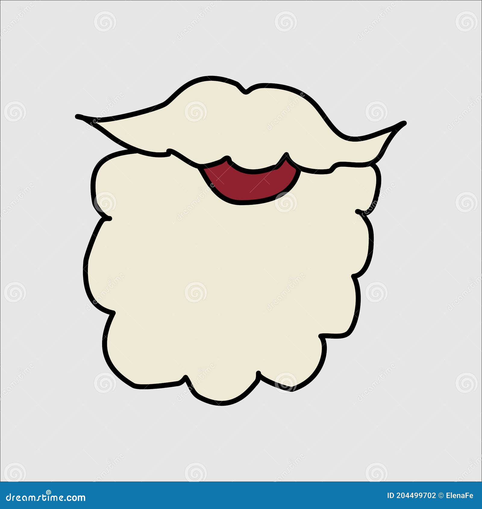 Santa Bread Vector on a Gray Background. Doodle Style Isolated Drawing ...