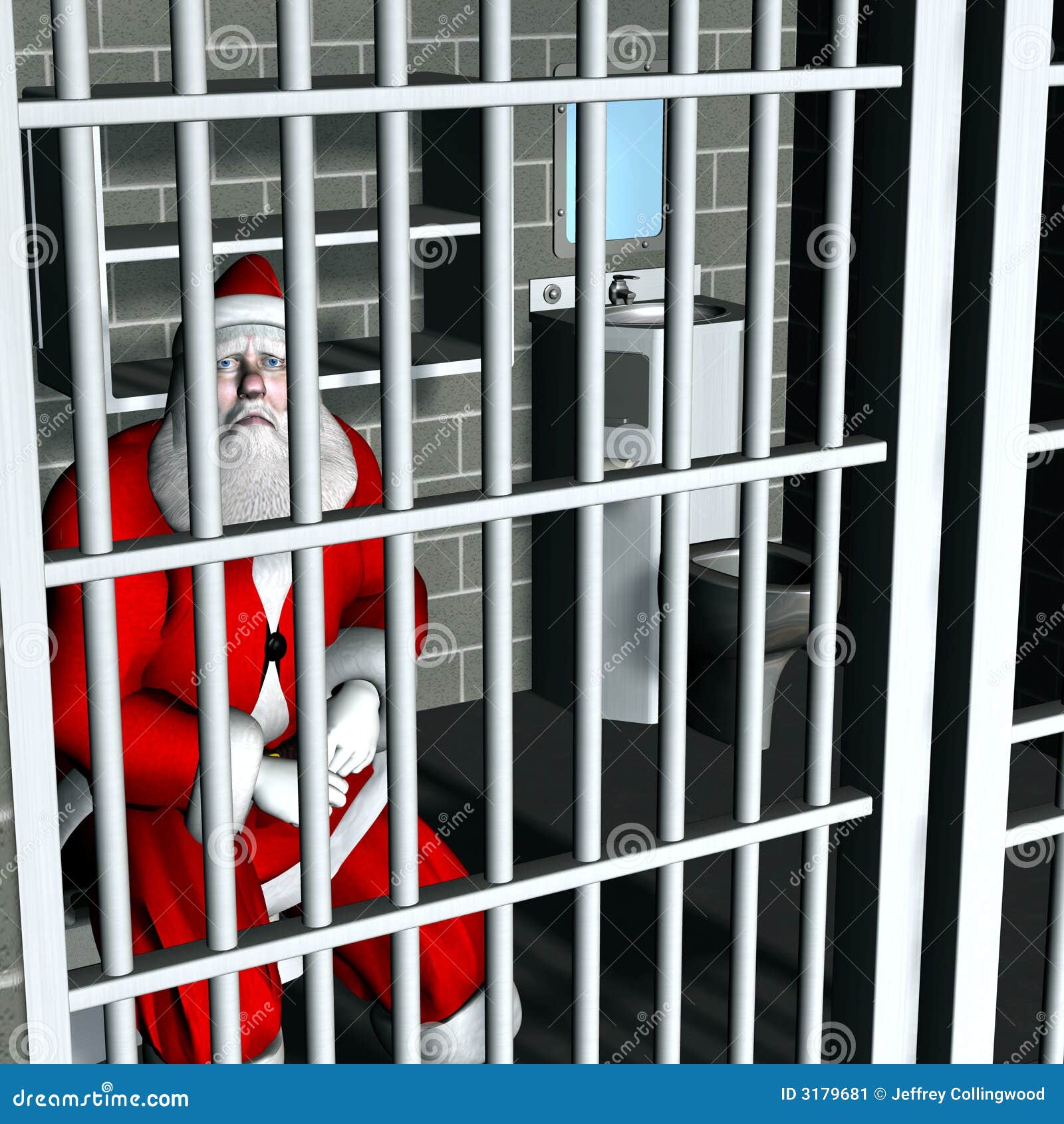 Santa - Breaking and Entering Stock Illustration - Illustration of jail ...