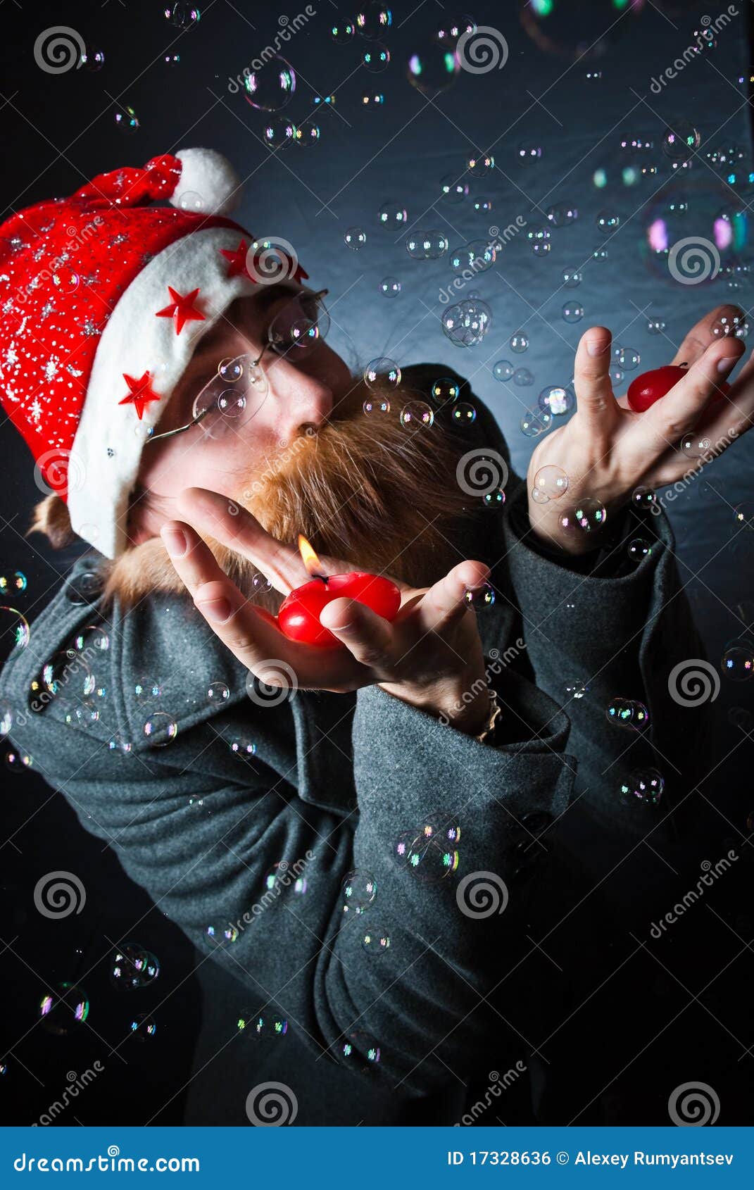 Santa bubbles stock photo. Image of aged, coat, unshaven - 17328636