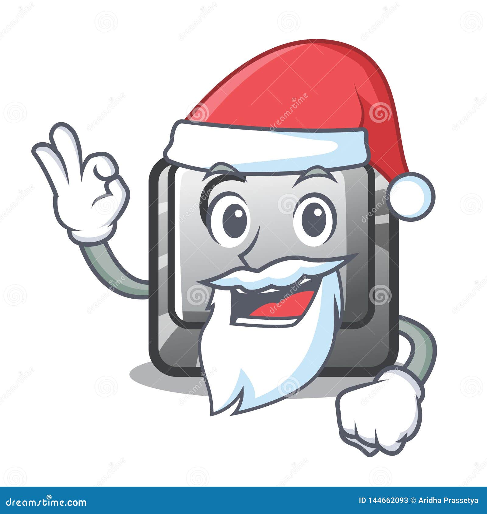 Santa Button C Installed on Cartoon Computer Stock Vector ...
