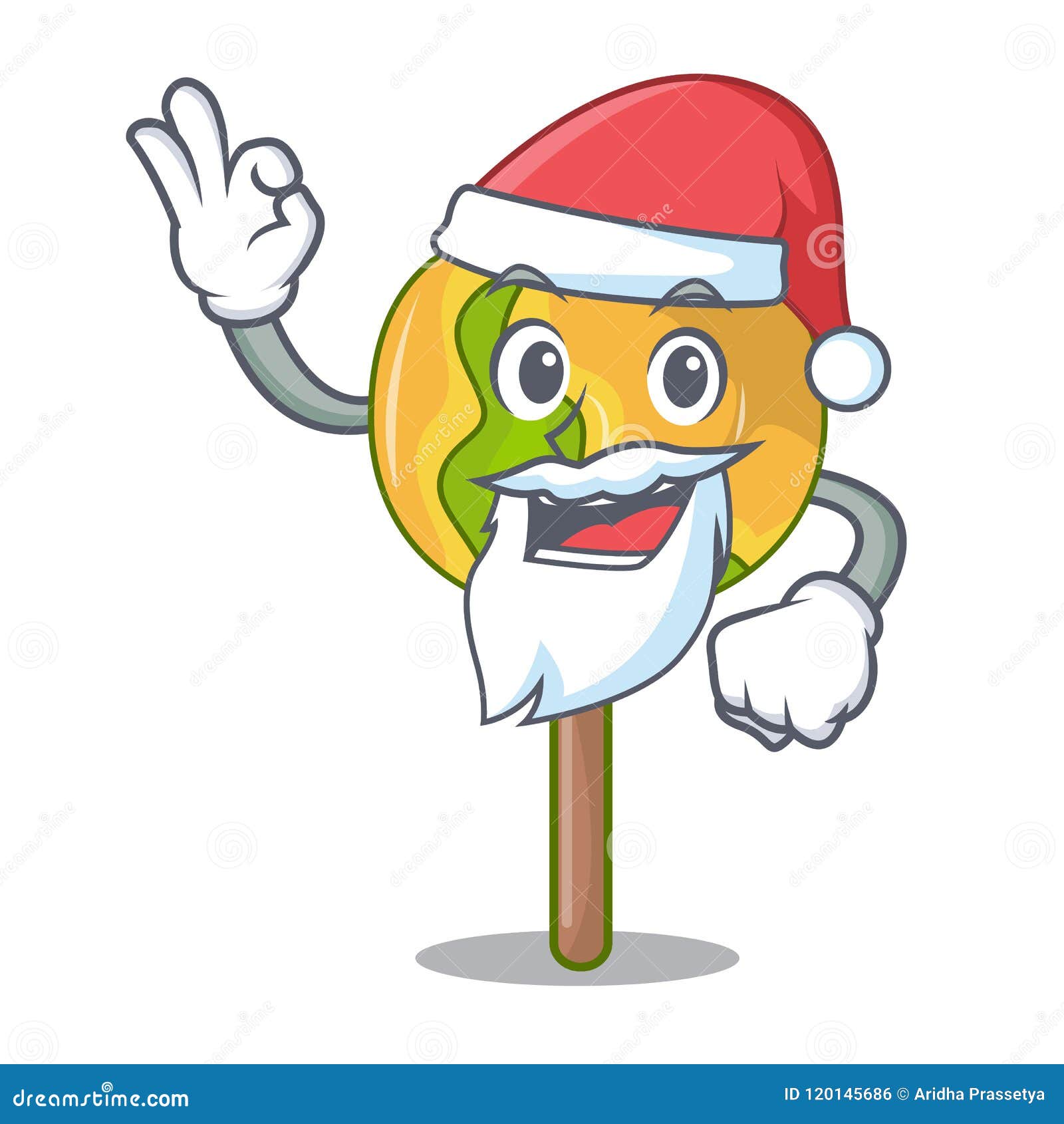 Santa Candy Apple Mascot Cartoon Stock Vector - Illustration of dessert ...