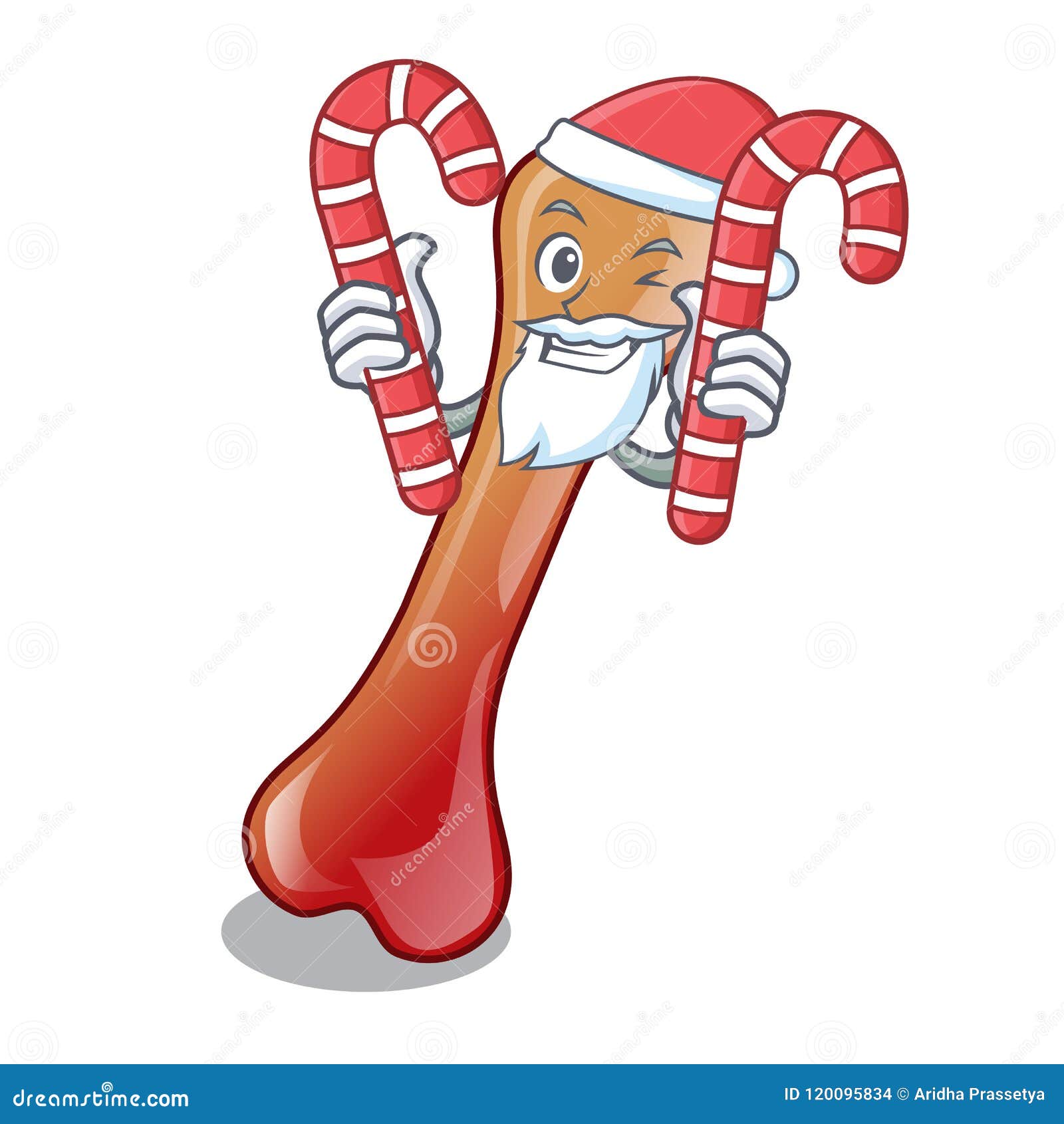 Santa with Candy Bone Jelly Candy Mascot Cartoon Stock Vector ...