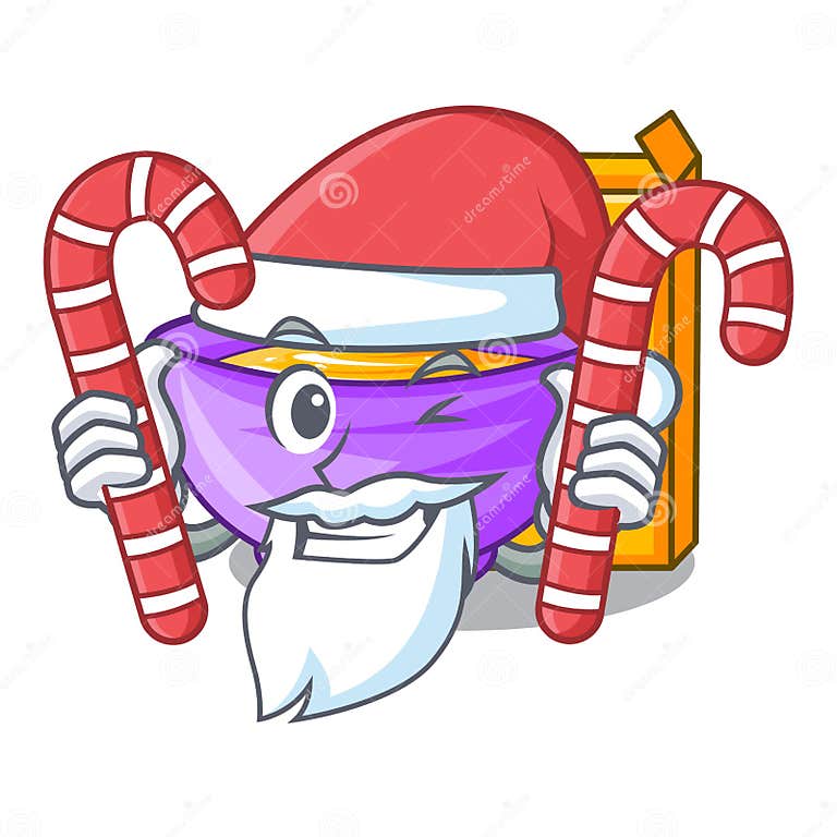 Santa With Candy Cereal Box Isolated With The Cartoons Stock Vector