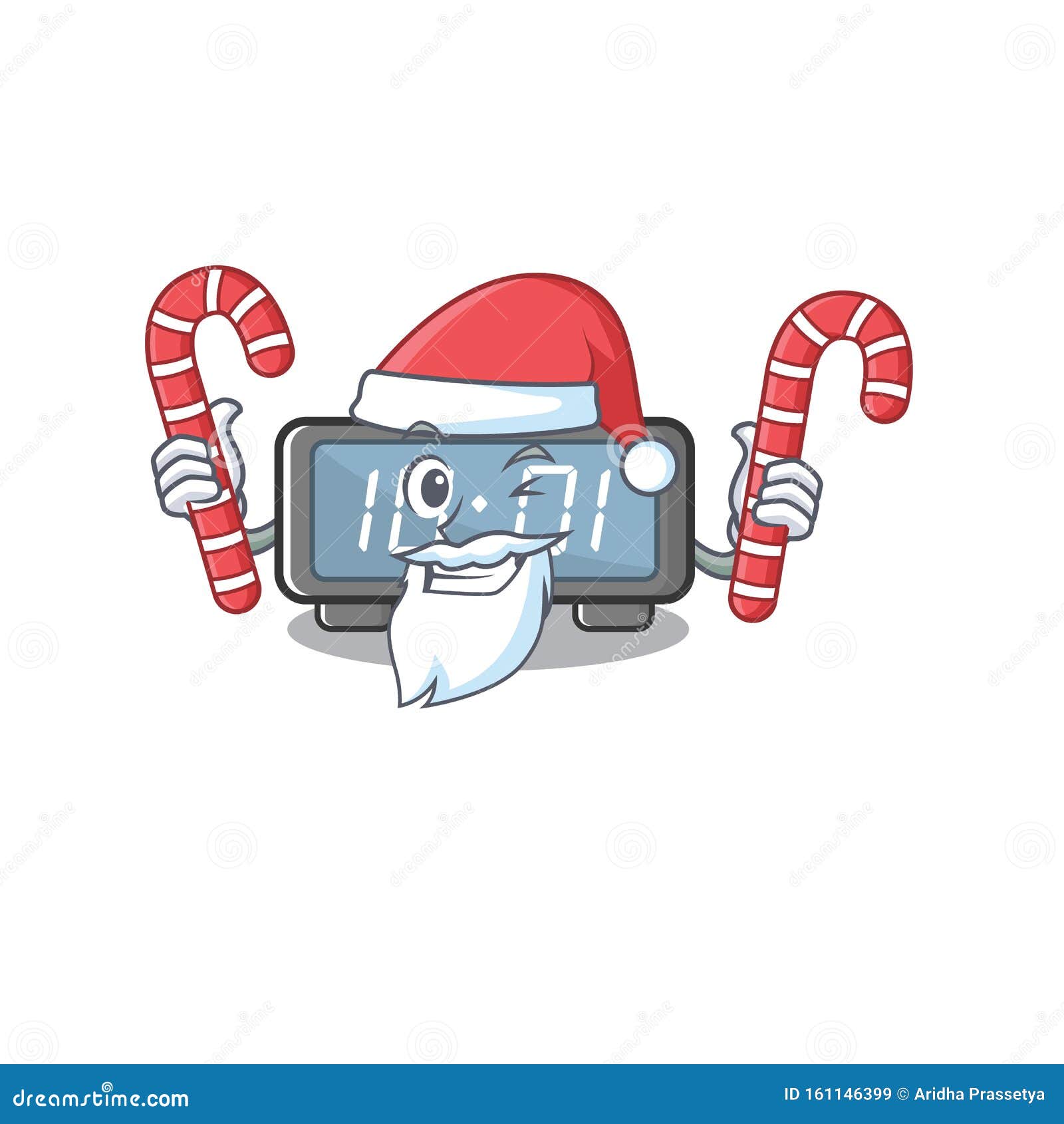 Santa with Candy Digital Clock on a Cartoon Chair Stock Vector ...