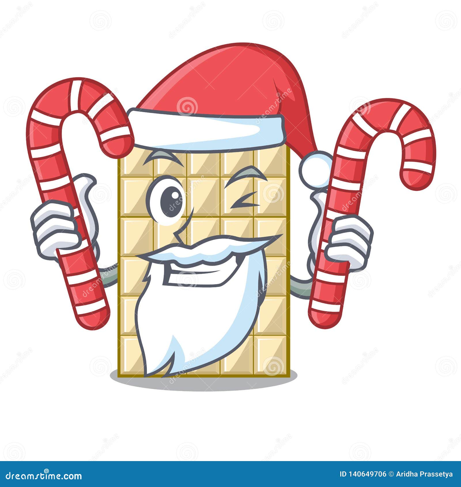 Santa with Candy Isolated White Chocolate with in Character Stock ...