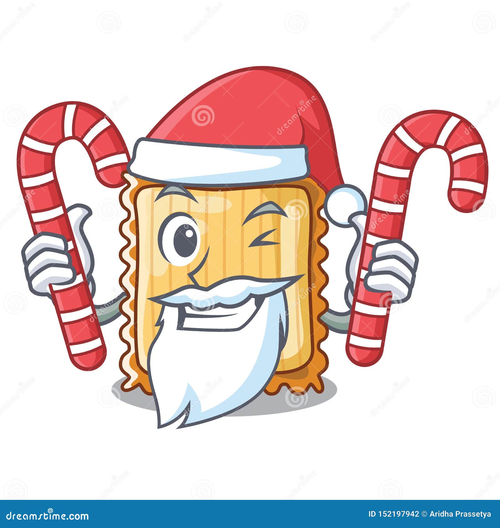 Santa with Candy Lasagna is Served in Cartoon Plates Stock Vector ...