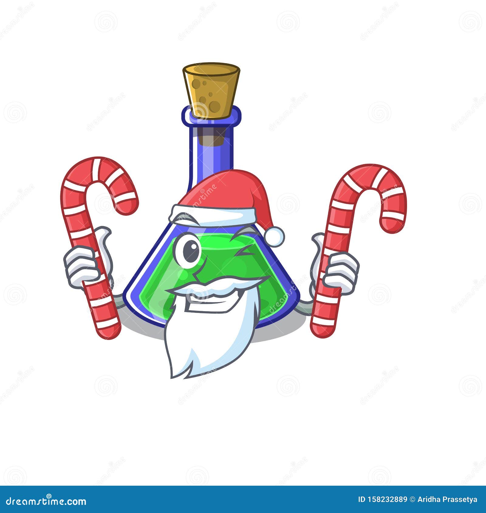Santa with Candy Magic Potion on the Cartoon Table Stock Vector ...