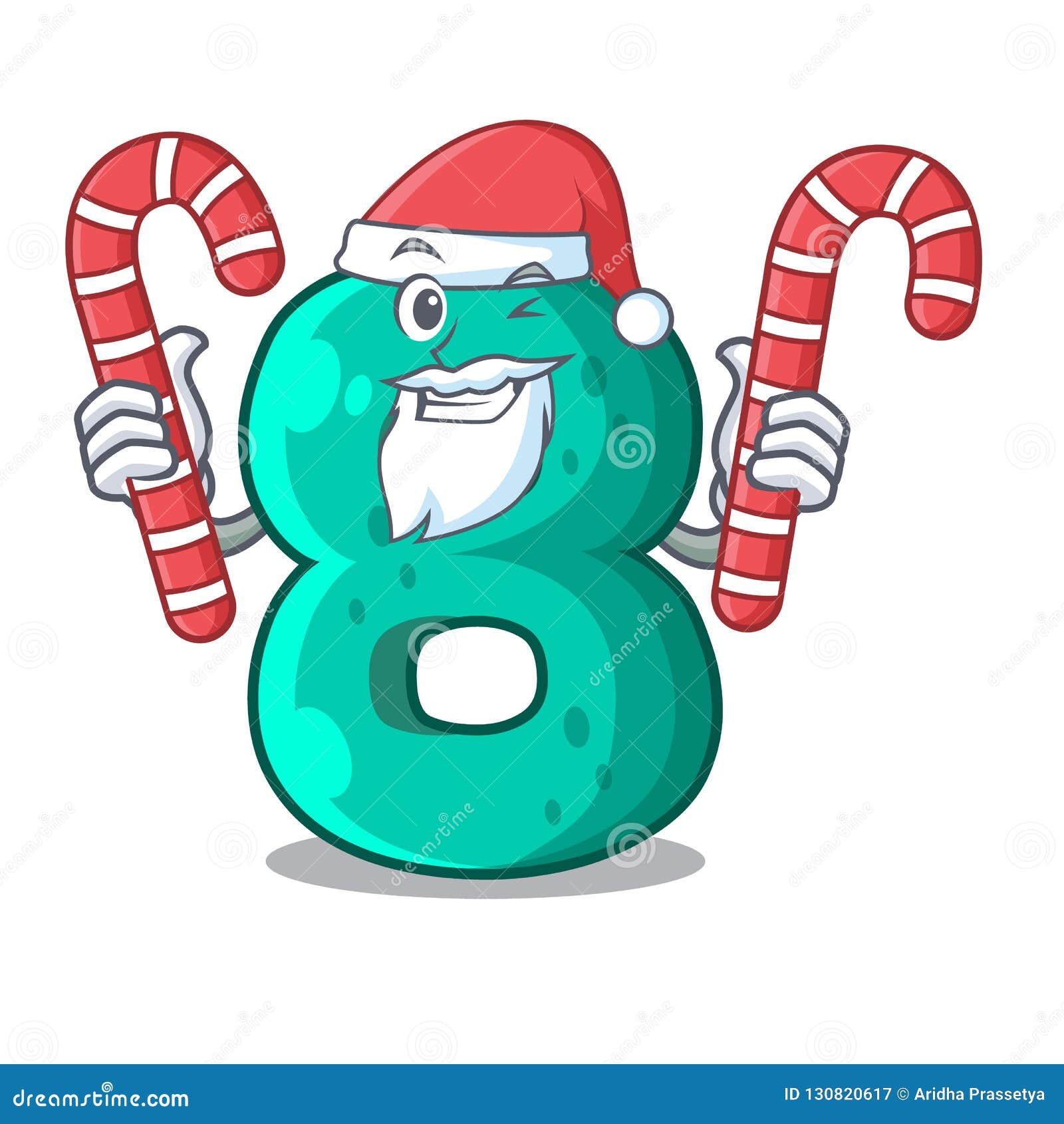Santa with Candy Number Eight Volume Logo the Mascot Stock Vector ...