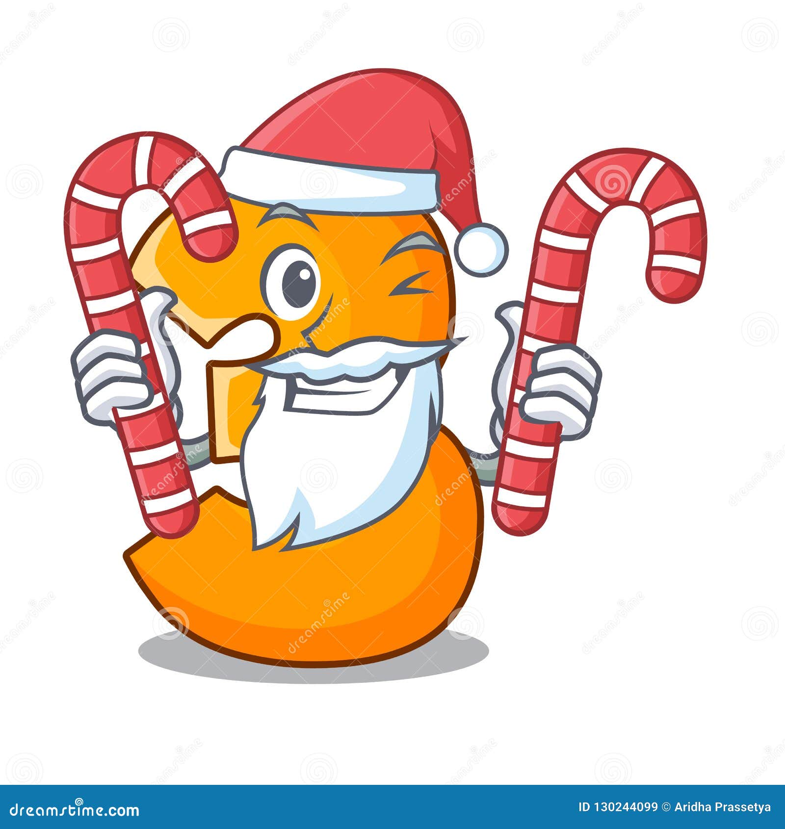 Santa with Candy Number Three Isolated on the Mascot Stock Vector ...