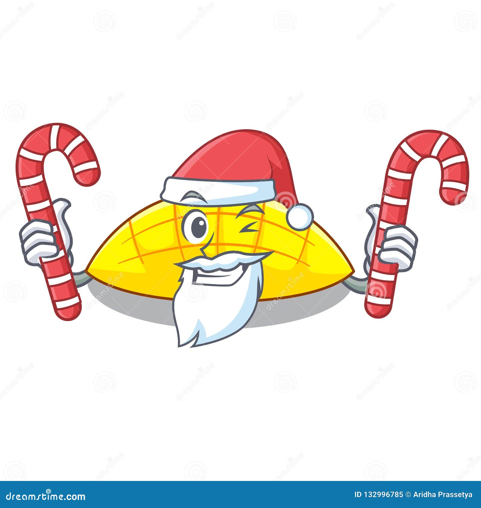 Santa with Candy Slices Mango on with Cartoon Funny Stock Vector ...