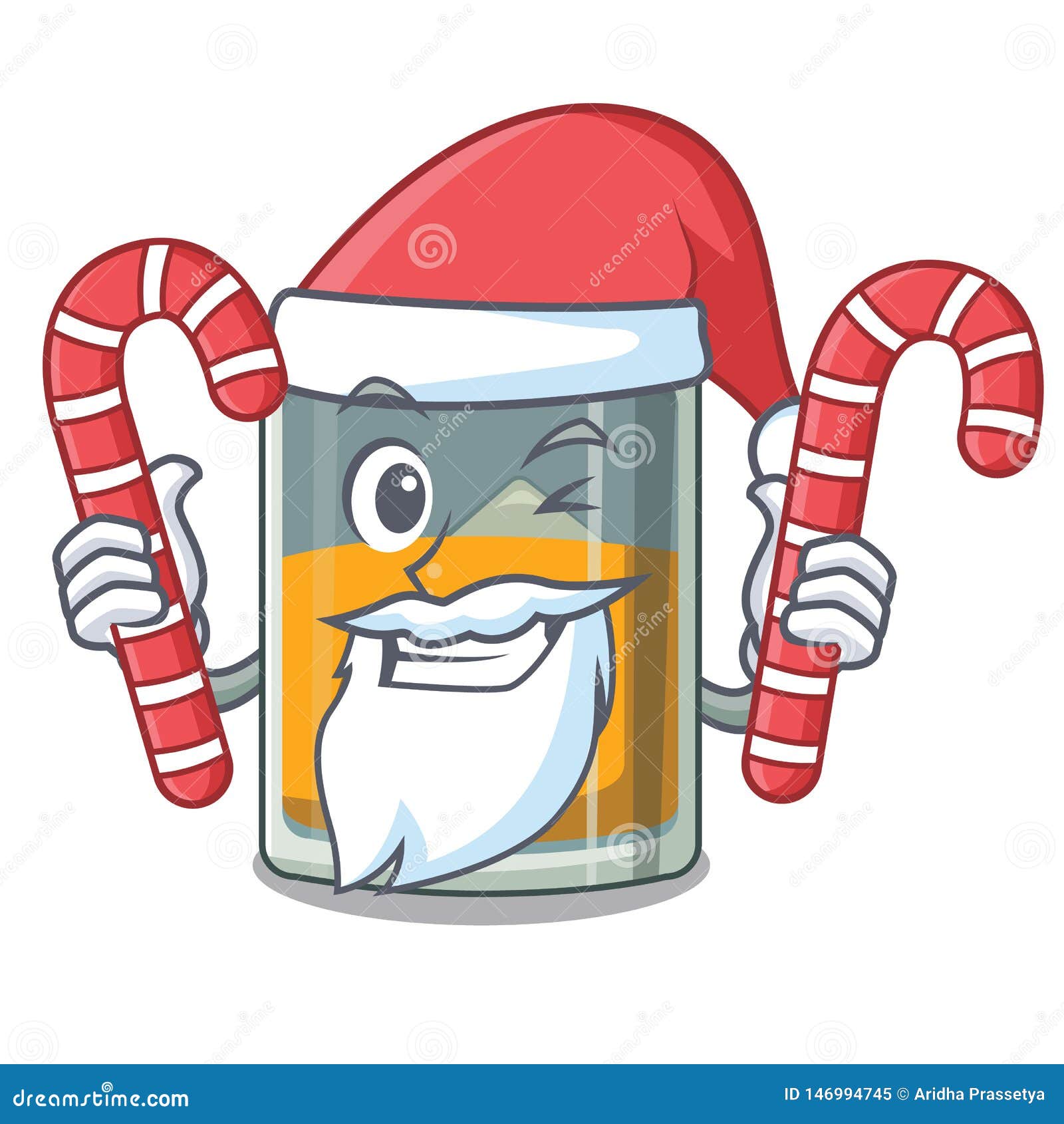 Santa With Candy Candy Apple Mascot Cartoon Vector Illustration ...