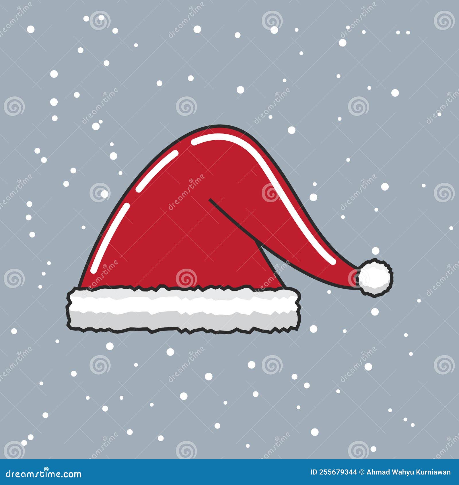 Santa cap icon vector stock vector. Illustration of fluffy - 255679344