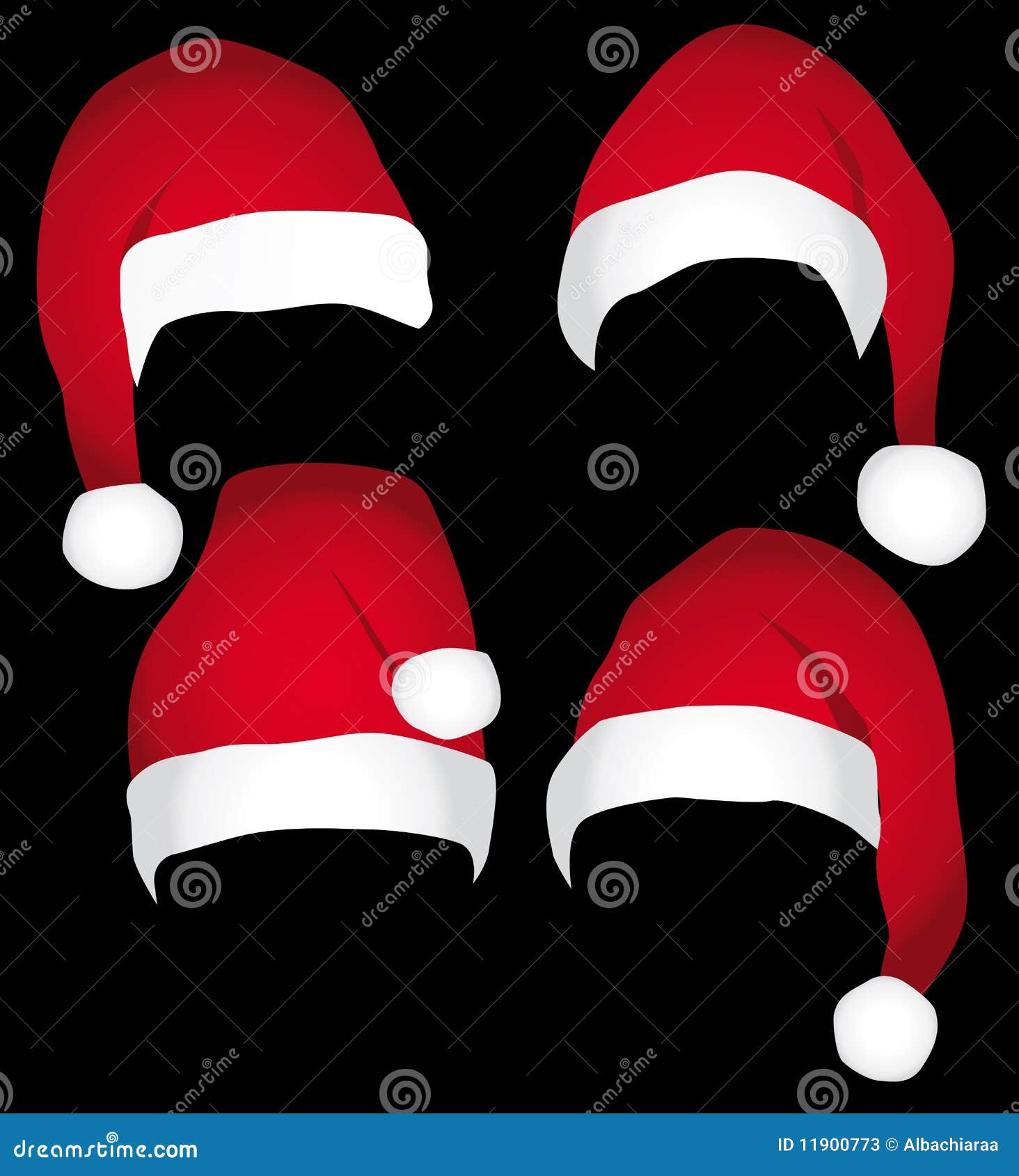 Santa caps collection. stock vector. Illustration of design - 11900773