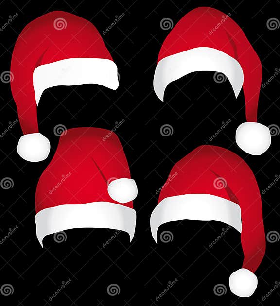 Santa caps collection. stock vector. Illustration of design - 11900773
