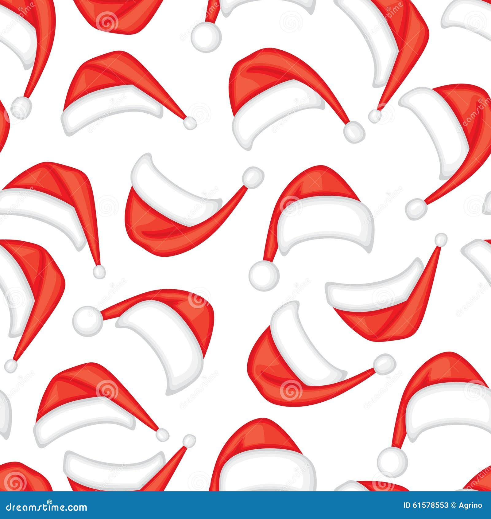 Santa Caps Pattern Seamless Stock Vector - Illustration of ...