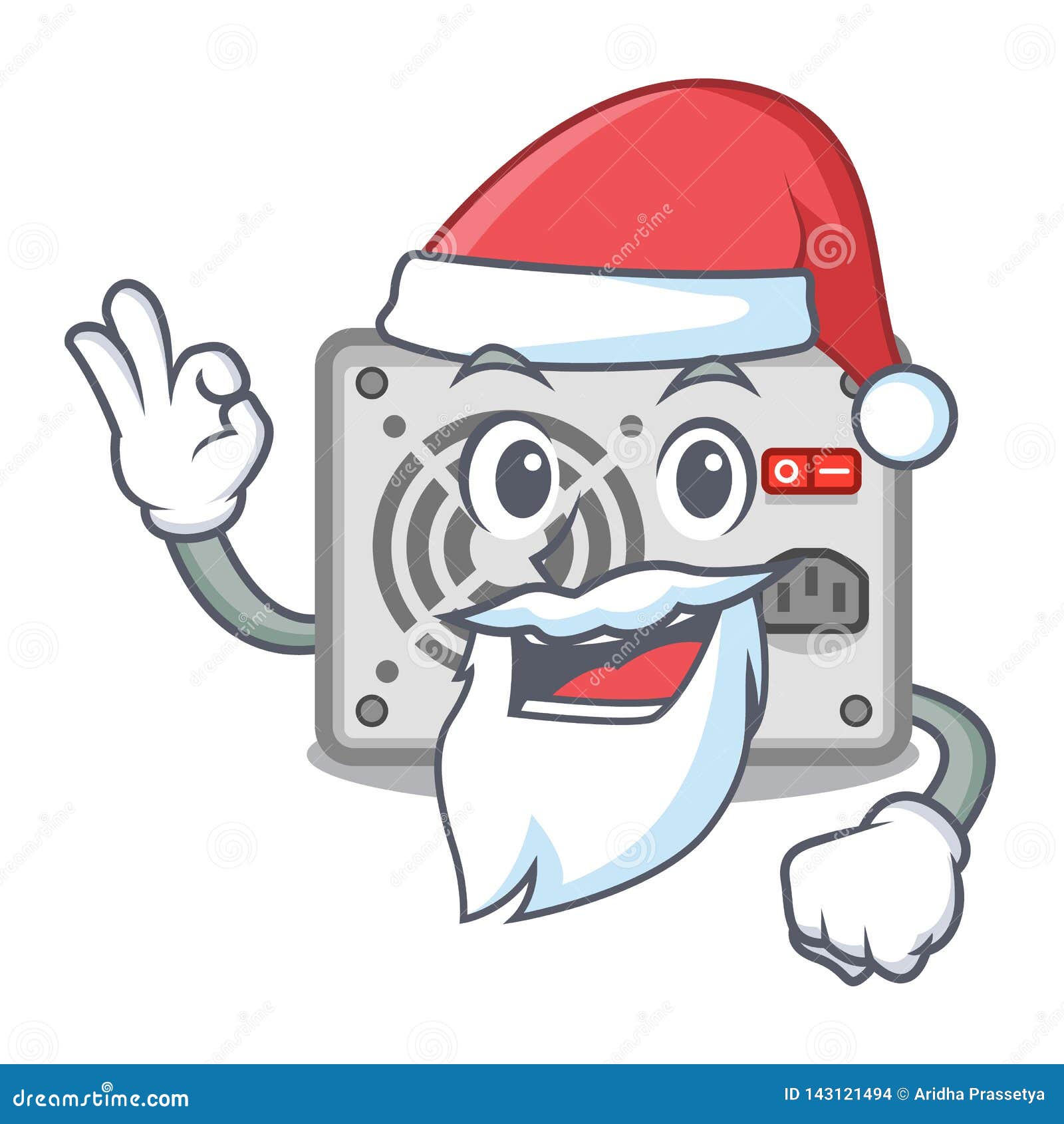 Santa Cartoon Power Supply on the Computer Stock Vector - Illustration ...