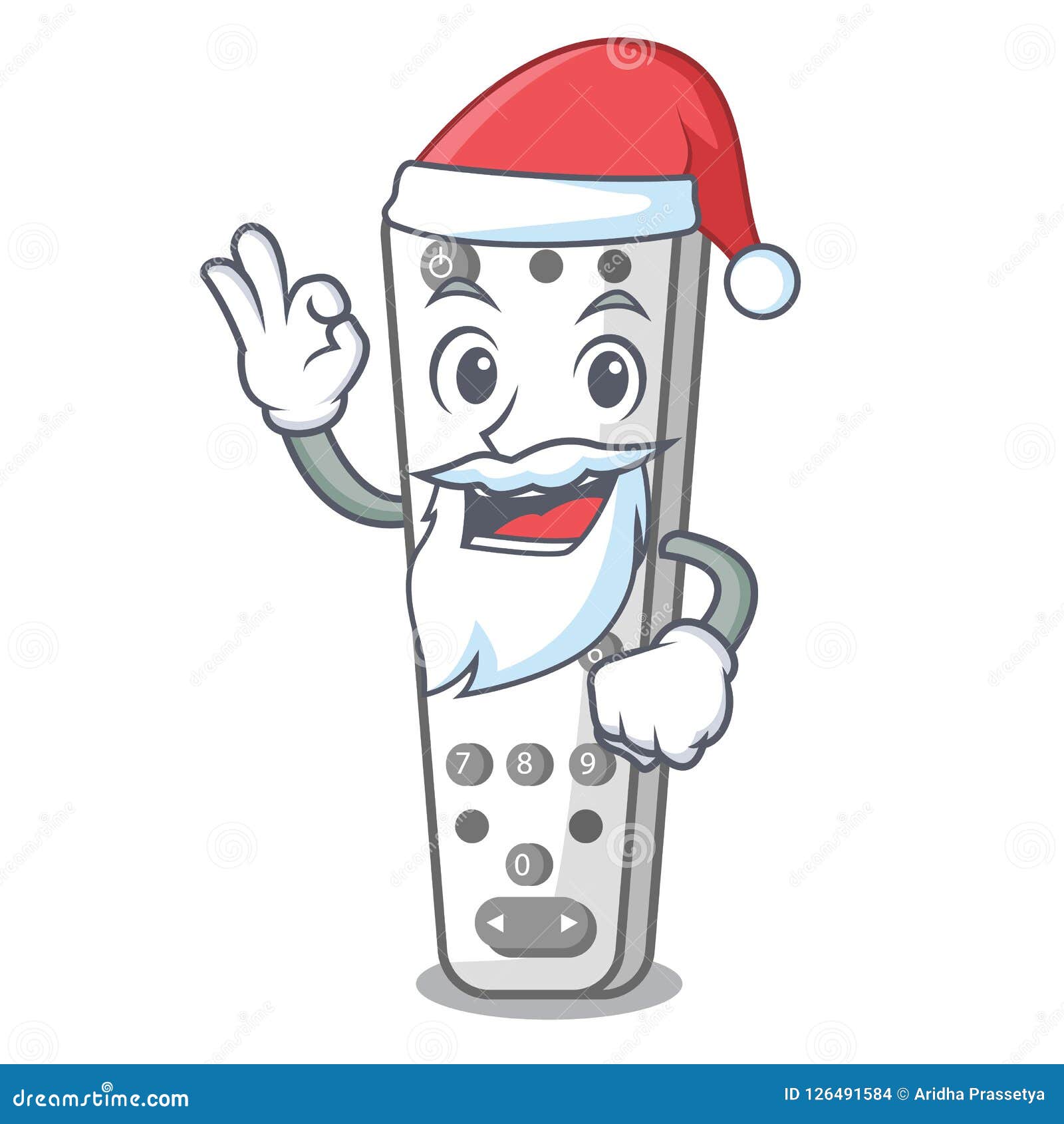 Santa Cartoon Remote Control of Air Conditioner Stock Vector ...