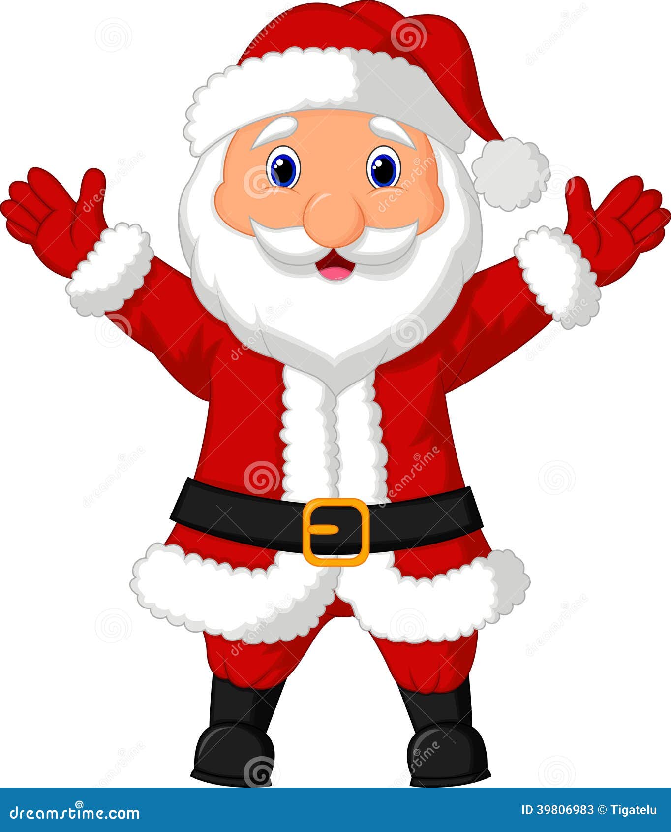 Santa cartoon waving stock vector. Illustration of hello - 39806983