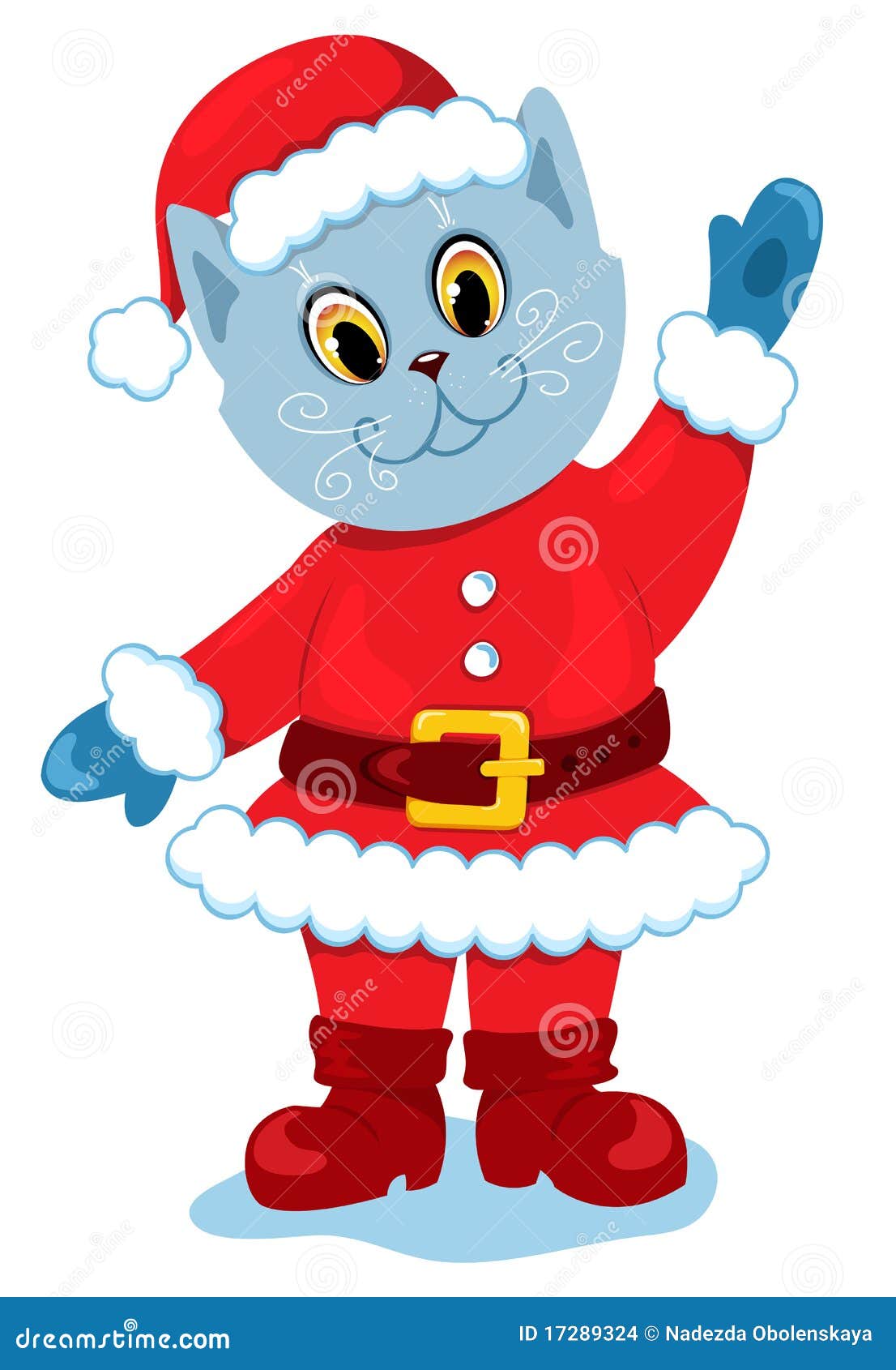 The santa-cat. stock vector. Illustration of domestic - 17289324