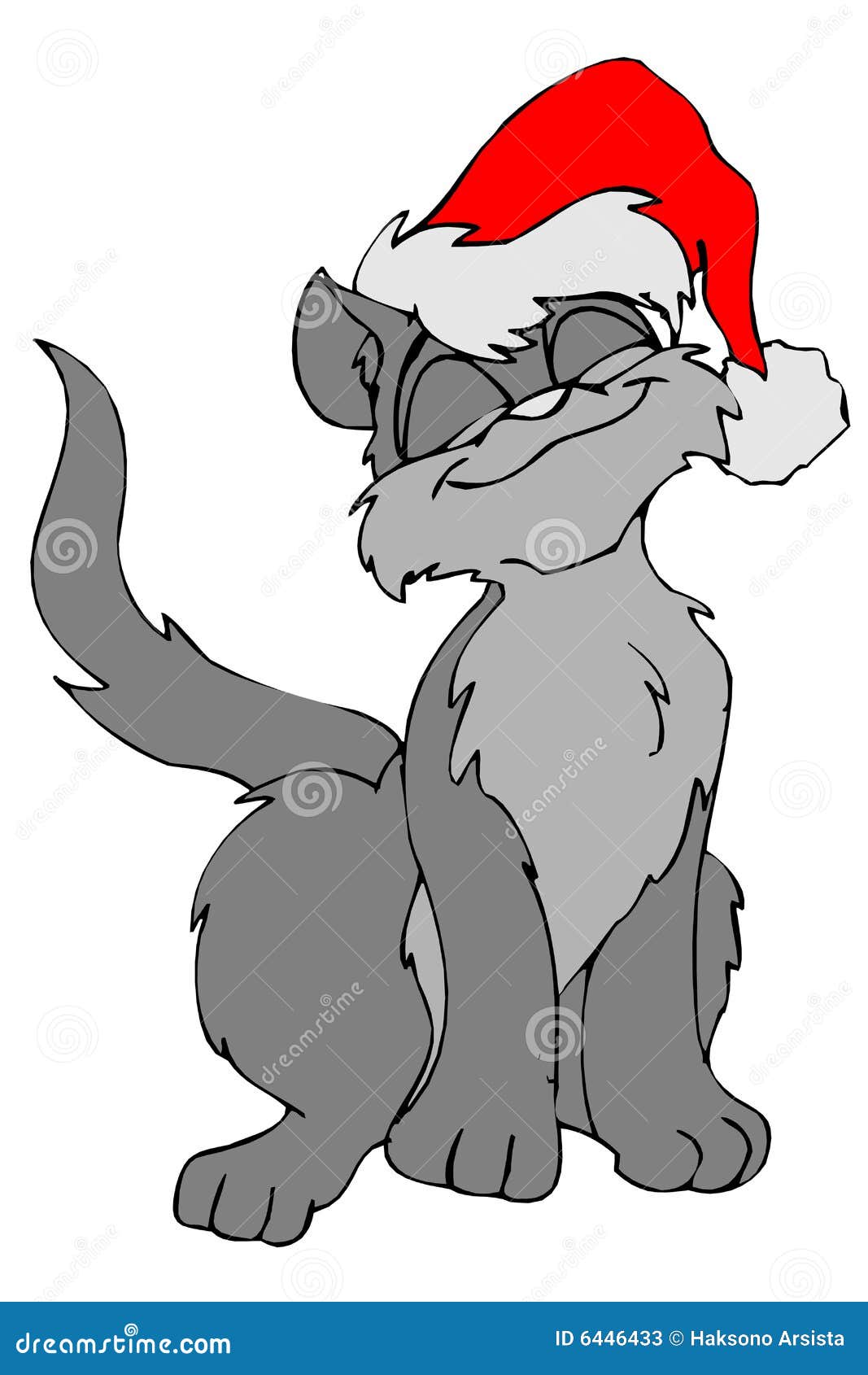 Santa cat stock illustration. Illustration of artwork - 6446433