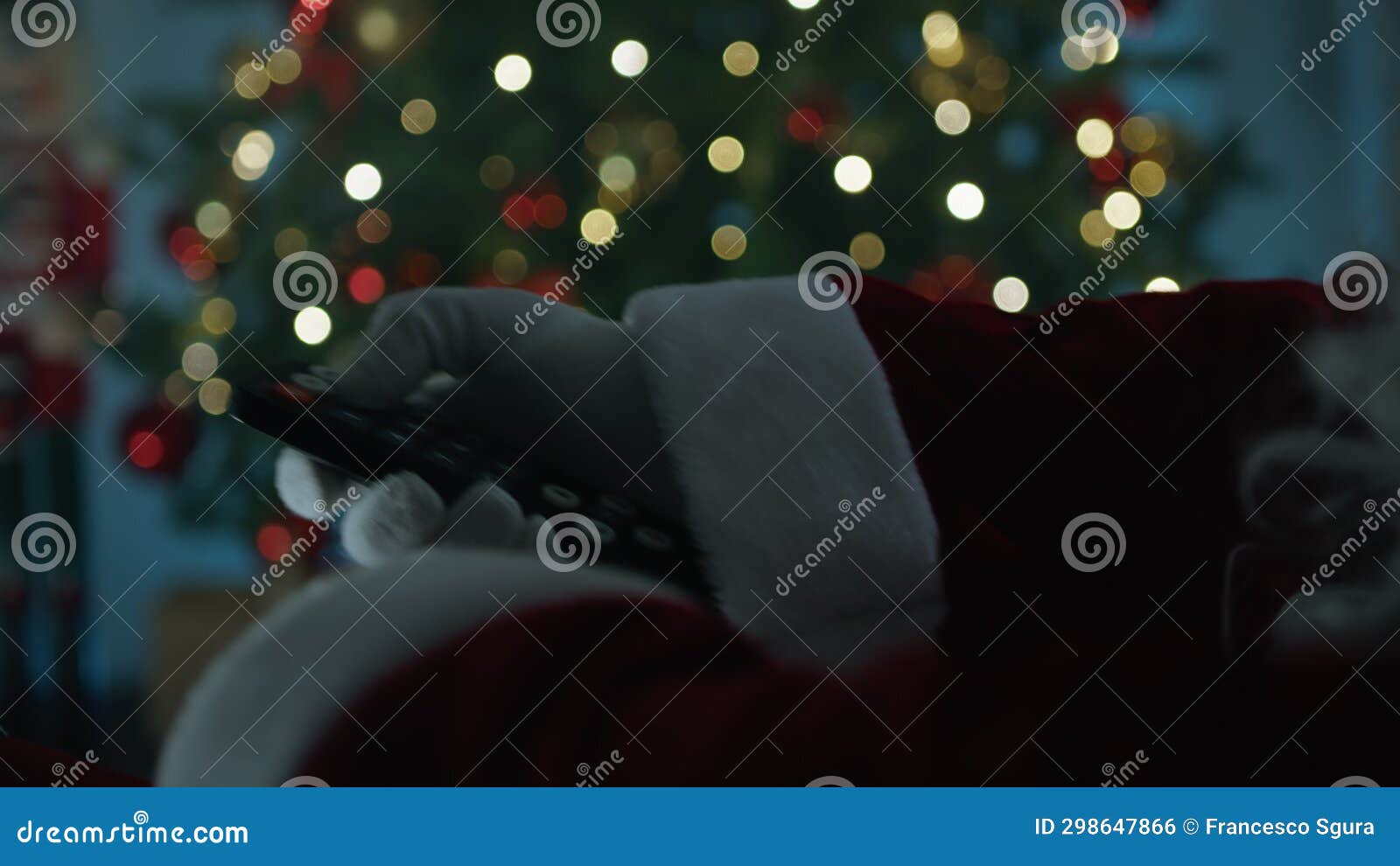 Santa Changing Channels with Remote Control Stock Footage - Video of ...