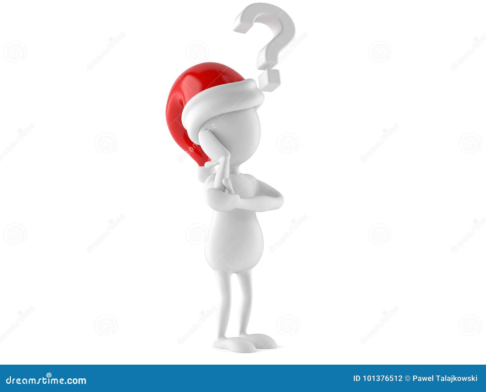 Santa Character with Question Mark Stock Illustration - Illustration of ...