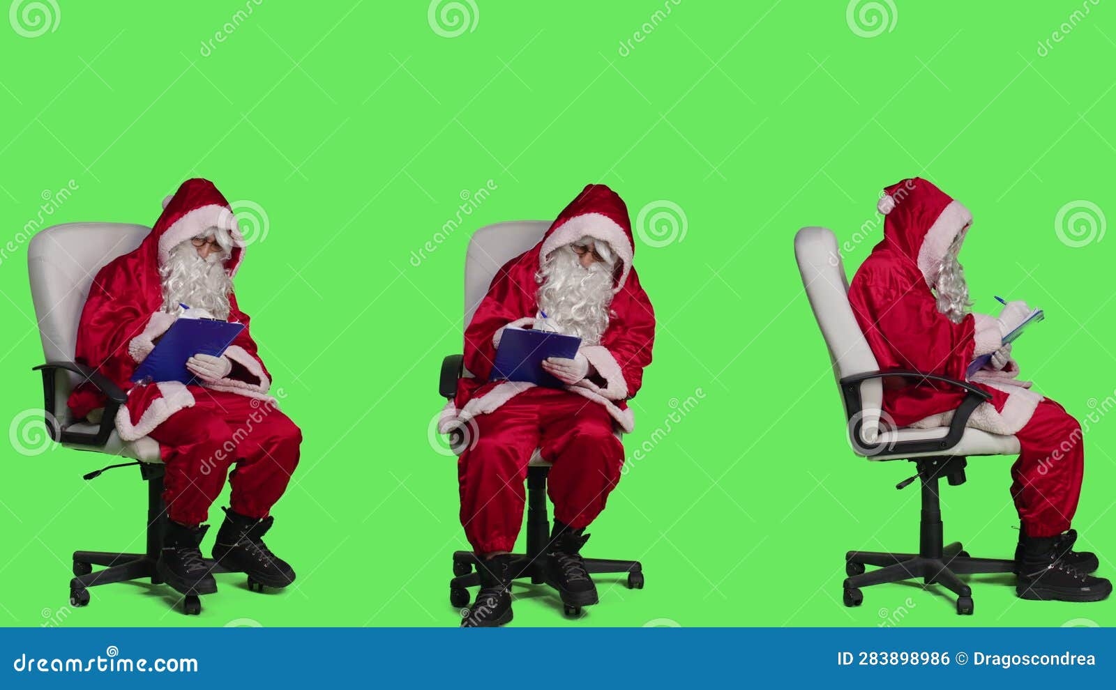 Santa Character Write Notes on Files Stock Footage - Video of chair ...
