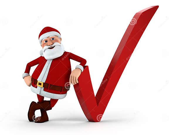 Santa with check mark stock illustration. Illustration of smiling ...