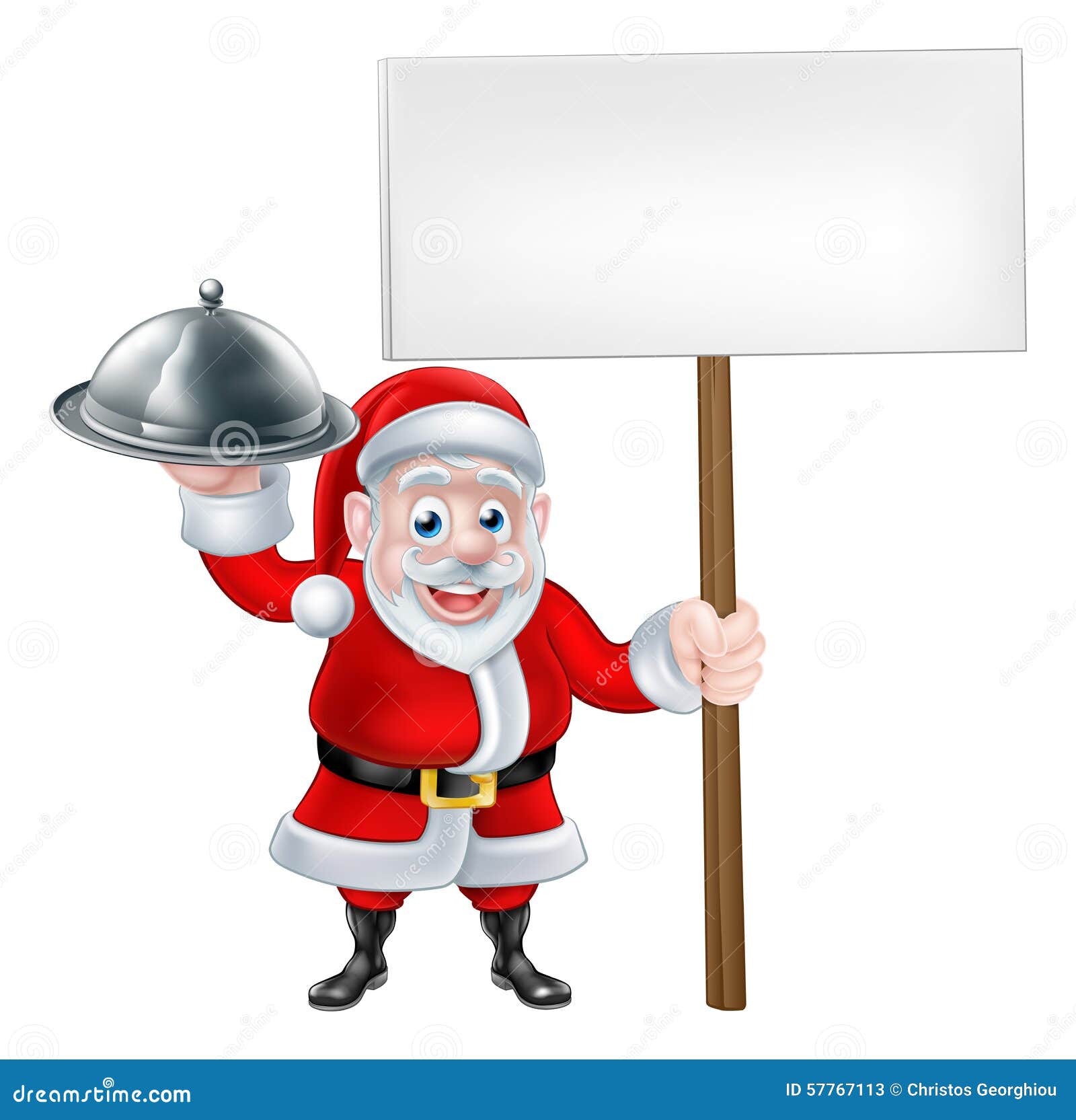 Santa Chef Holding Christmas Dinner Ilustración del Vector ...