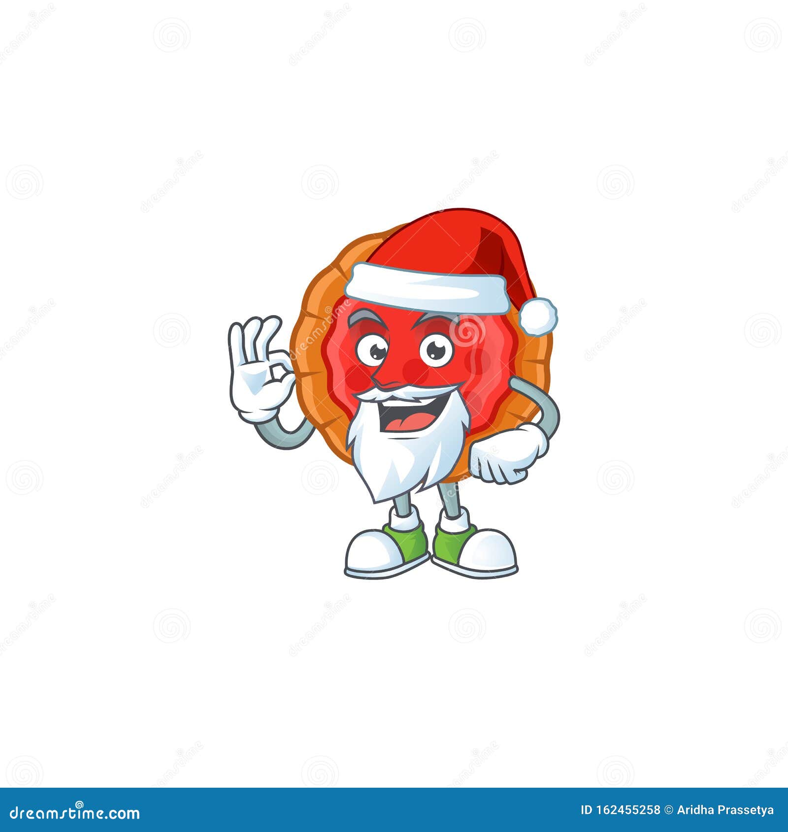 Santa Cherry Pie Cartoon Character with Mascot Stock Vector ...