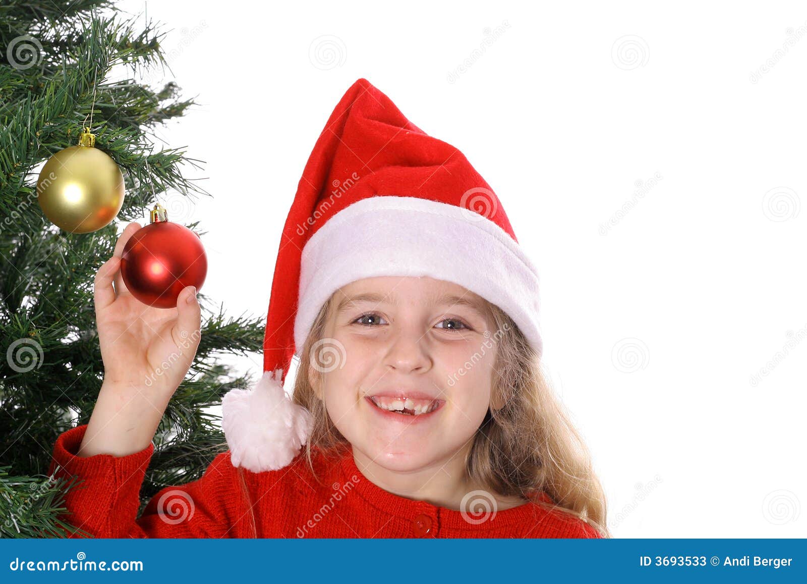 Santa Child by Christmas Tree Stock Image - Image of gift, colourful ...