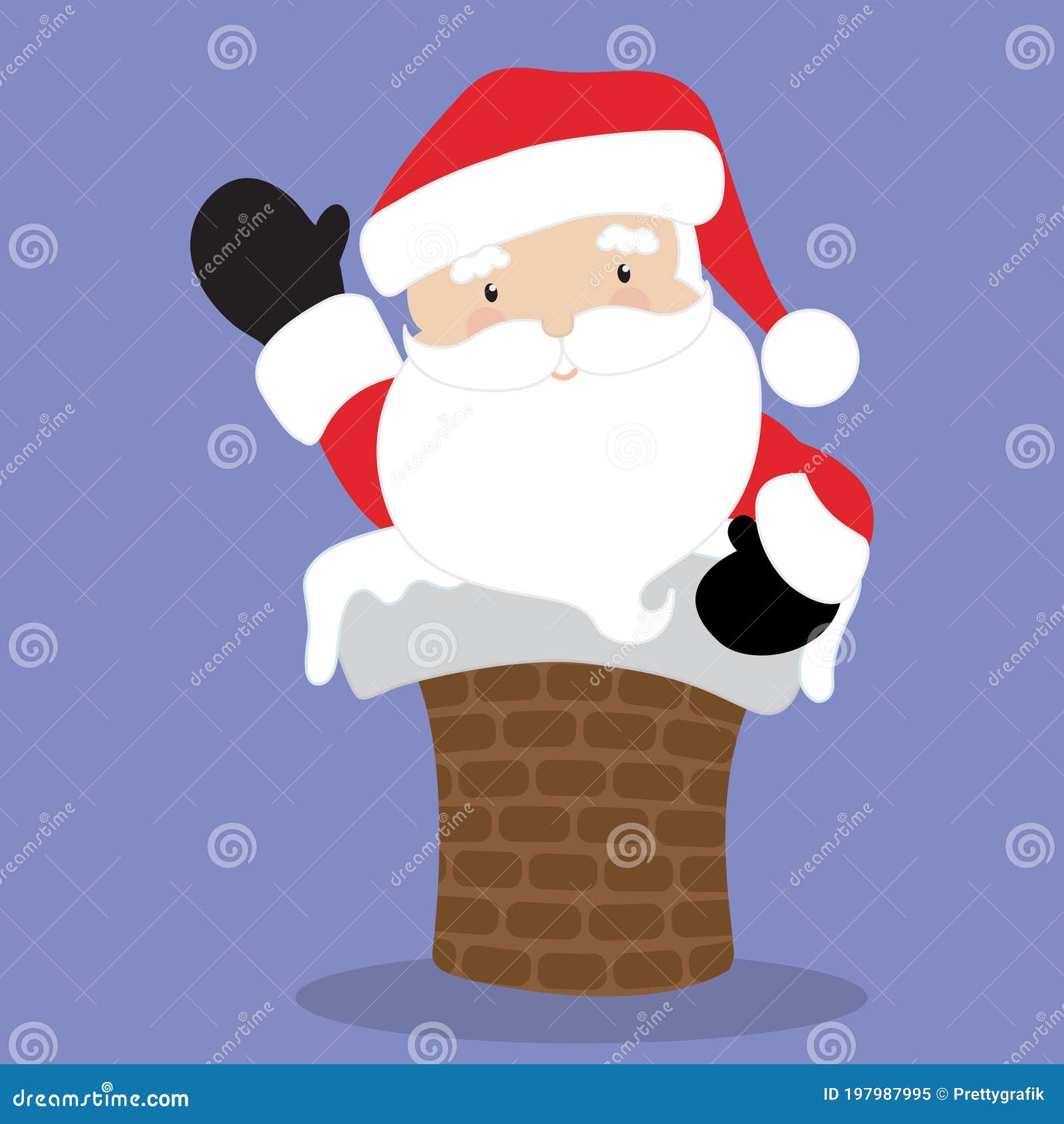 Santa in chimney 03 stock vector. Illustration of cartoon - 197987995
