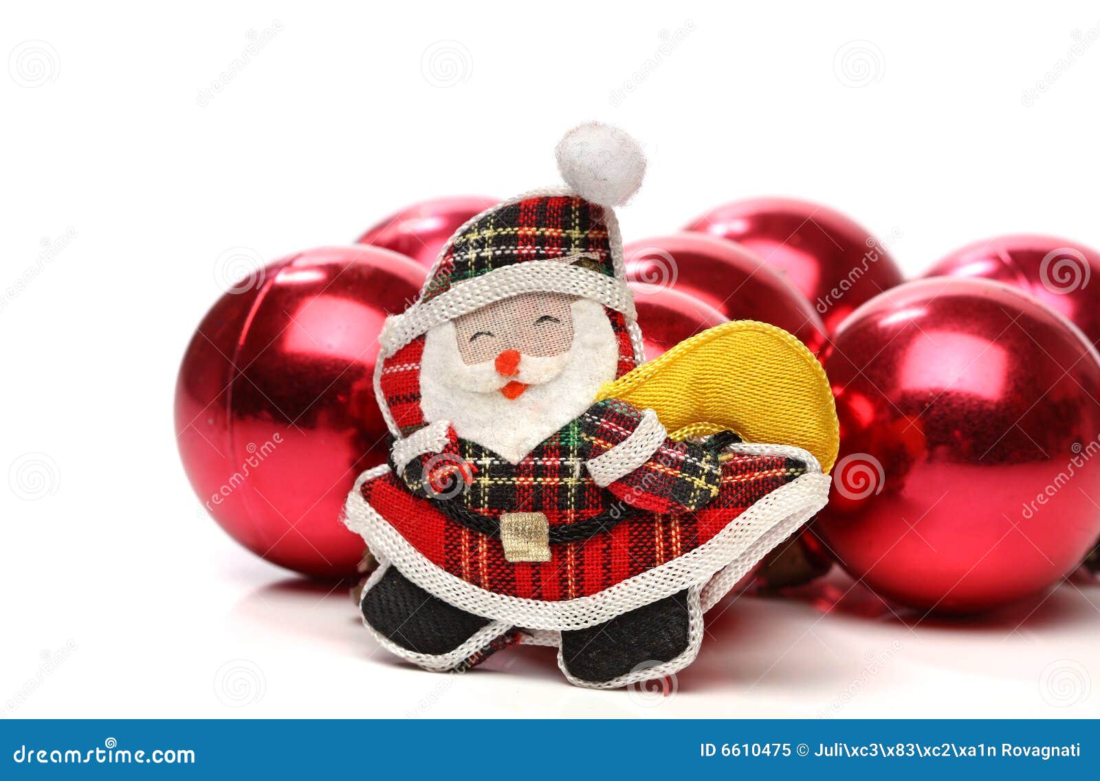 Santa and christmas balls stock image. Image of season - 6610475