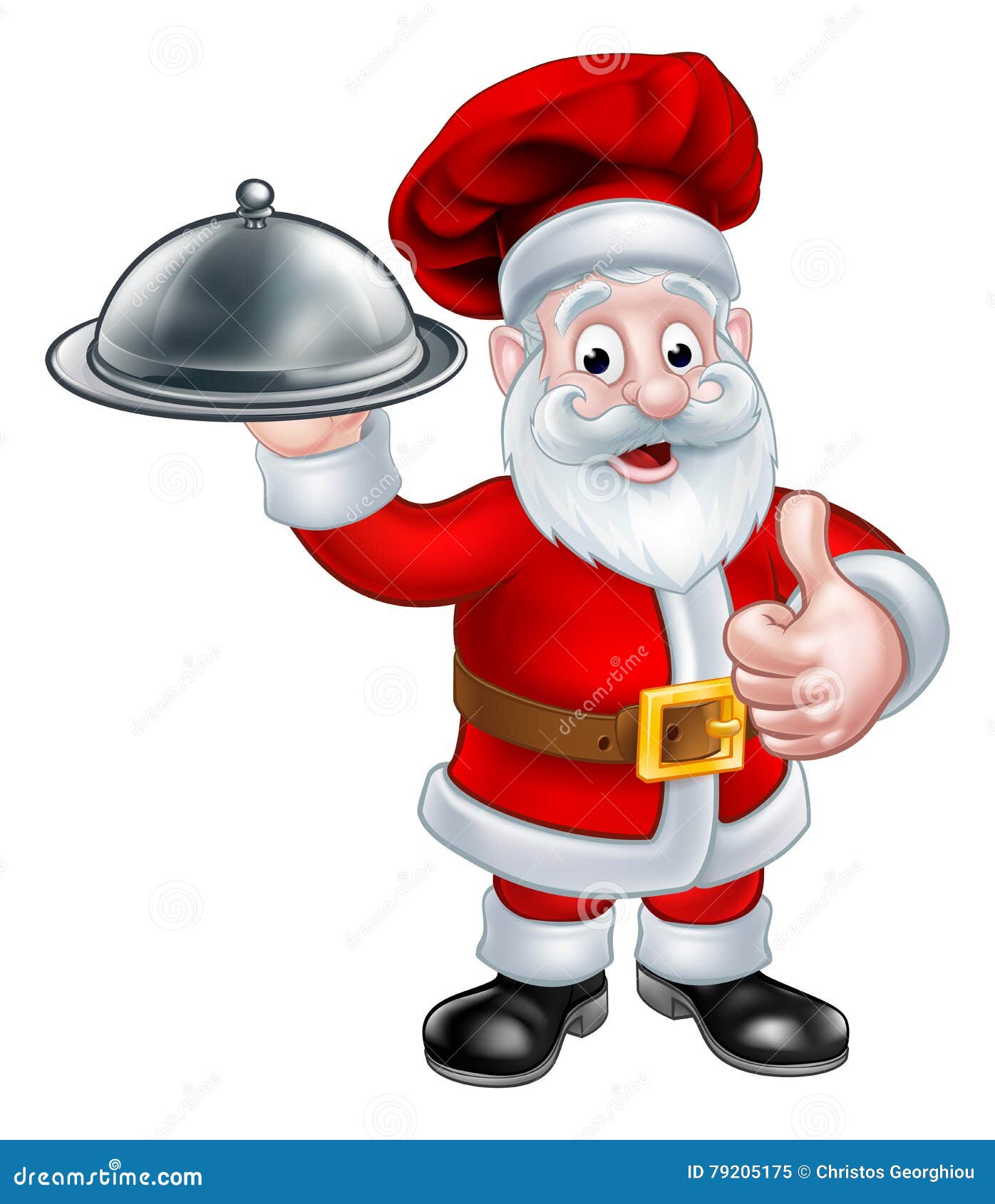 Santa Christmas Chef Holding Plate Van Voedsel Vector Illustratie ...