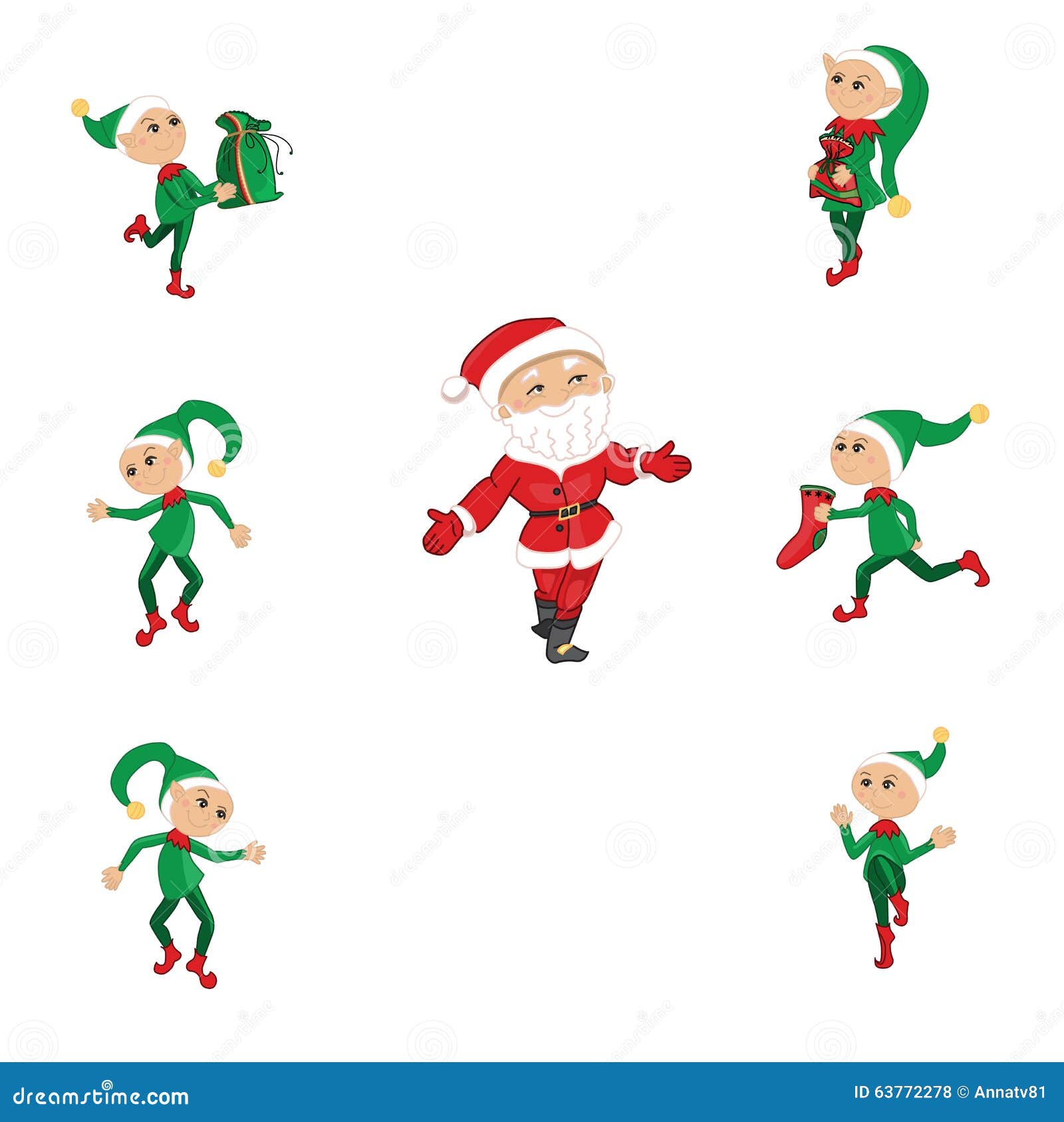 Christmas Elfs Emoji Vector Set. Emojis Smiley Wearing Elf Hat Icon ...