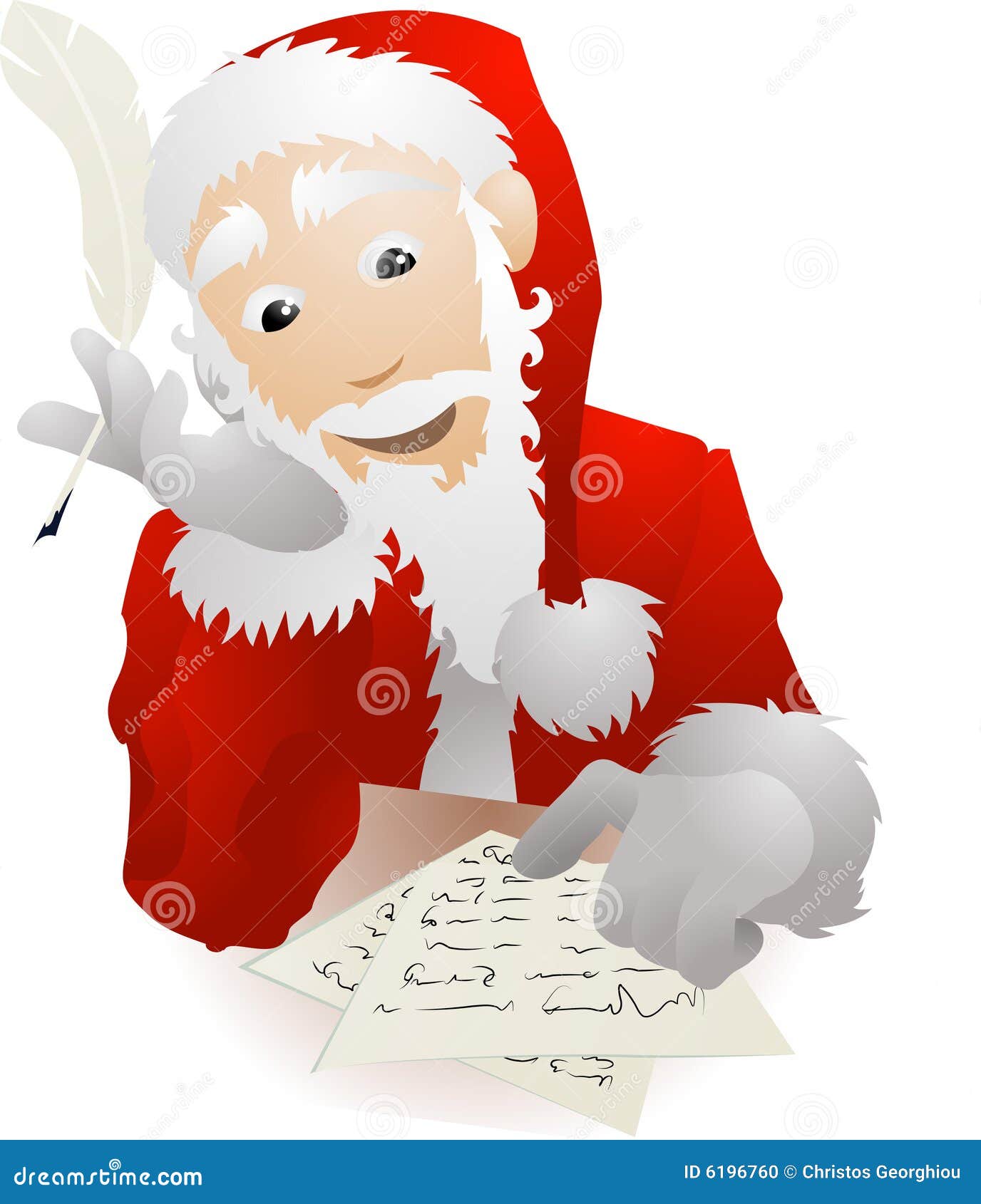 Santa Christmas List Letters Stock Vector - Illustration of pointing ...