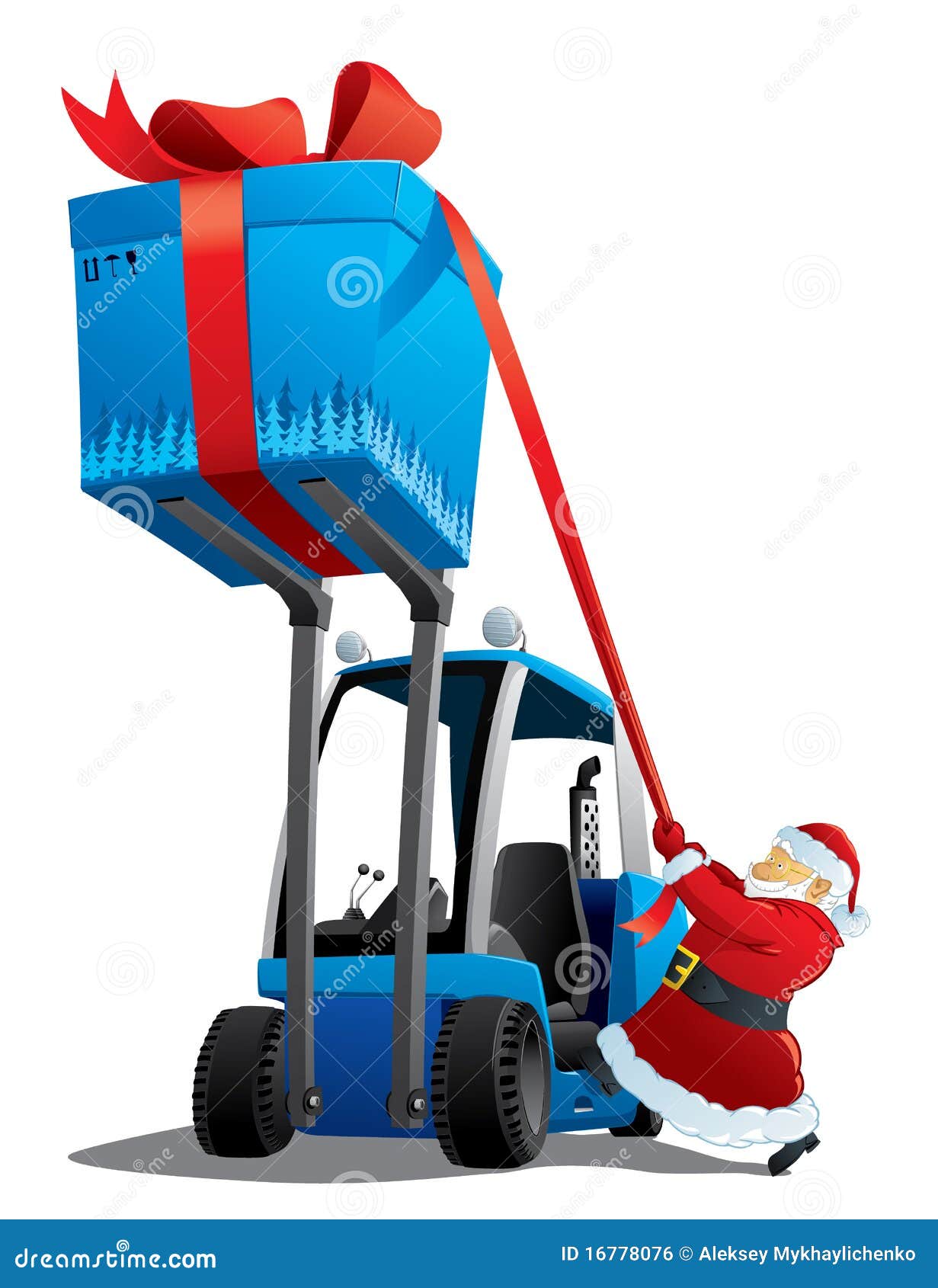 Santa with a Christmas Loader Stock Vector - Illustration of holiday ...