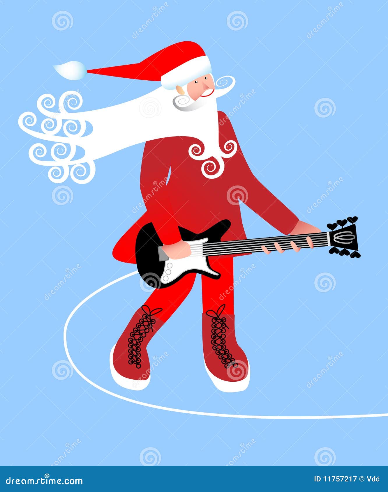 Santa Christmas musician stock illustration. Illustration of beard ...