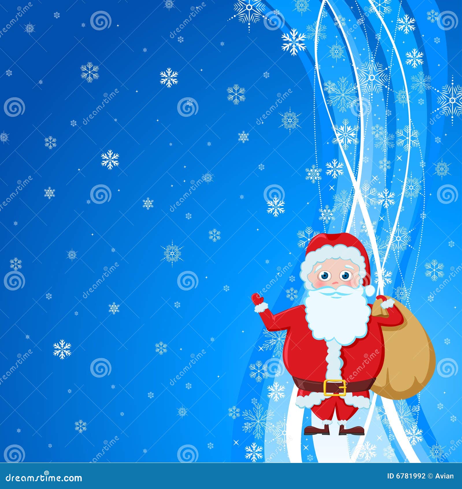 Santa claus stock vector. Illustration of frozen, snowflake - 6781992