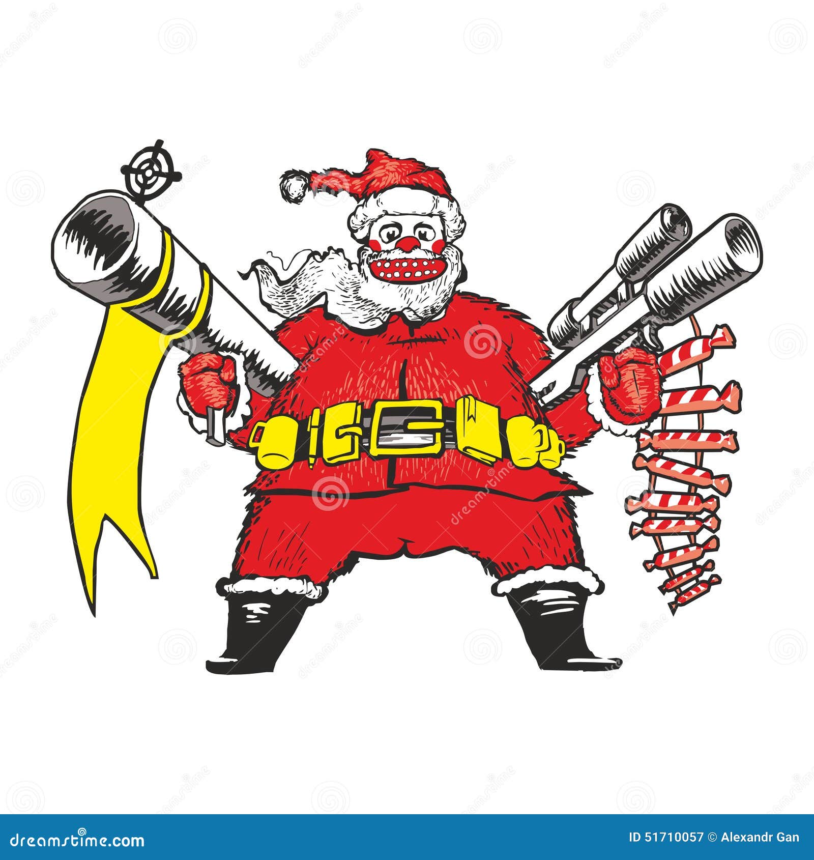Santa stock vector. Illustration of beard, belly, armed - 51710057